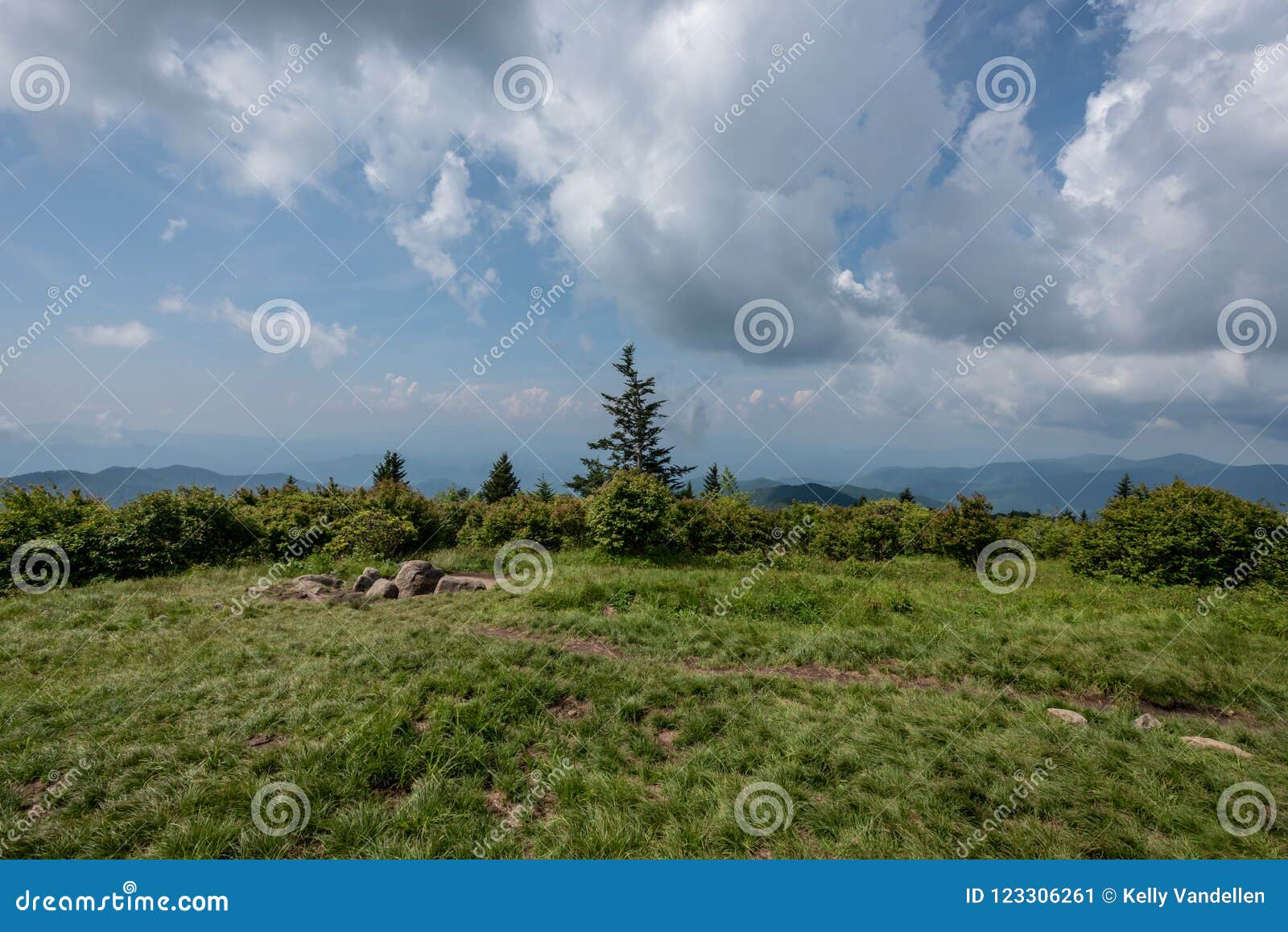 Grassy View from Andrews Bald Stock Image - Image of ridge, smoky ...