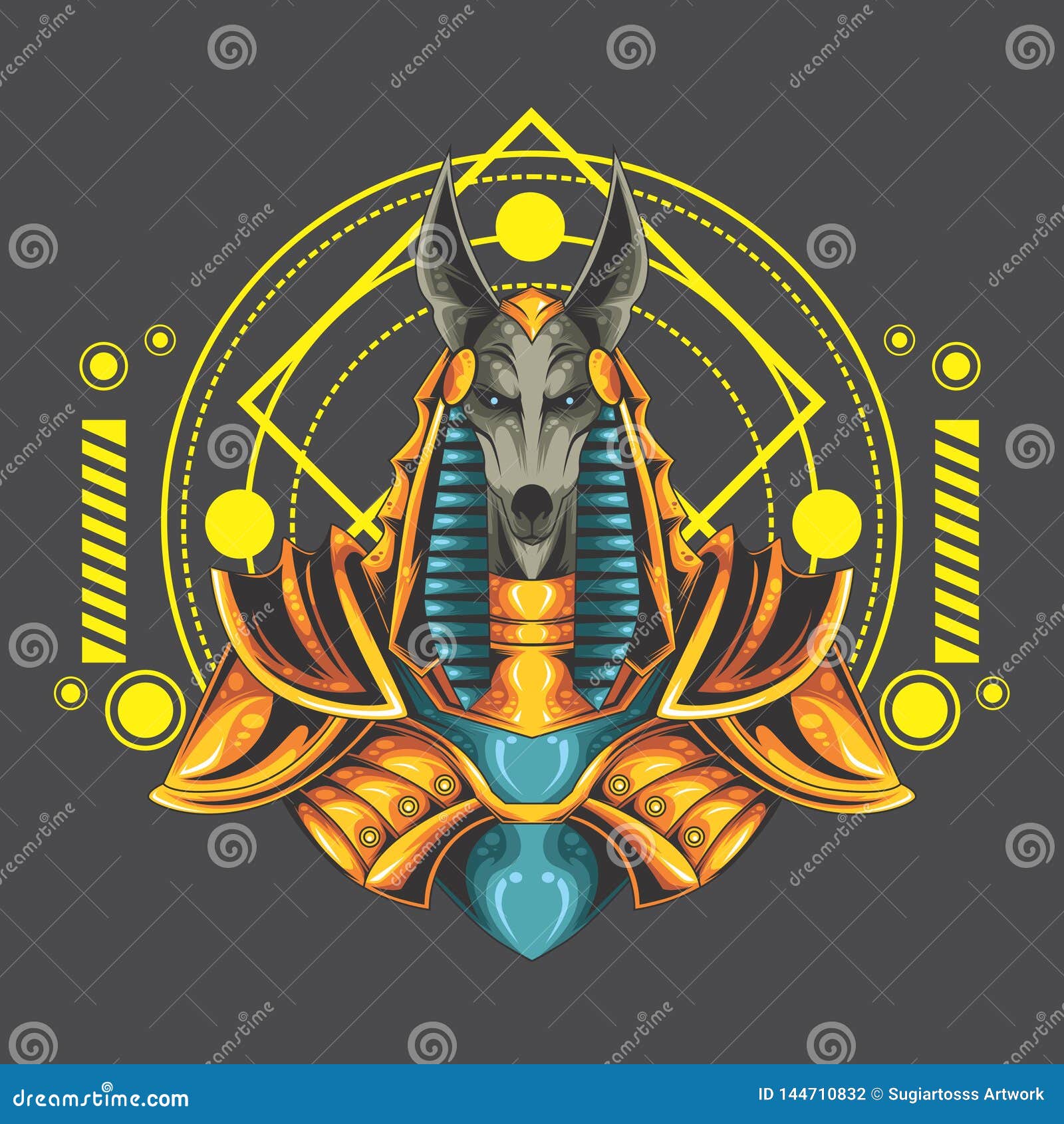 Great anubis stock vector. Illustration of great, gold - 144710832