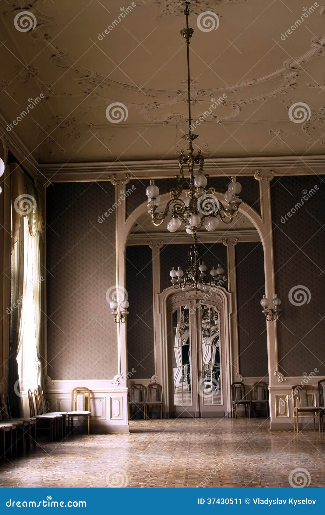 Grate Big Rich Ballroom Interior Hall Royalty-Free Stock Photo ...