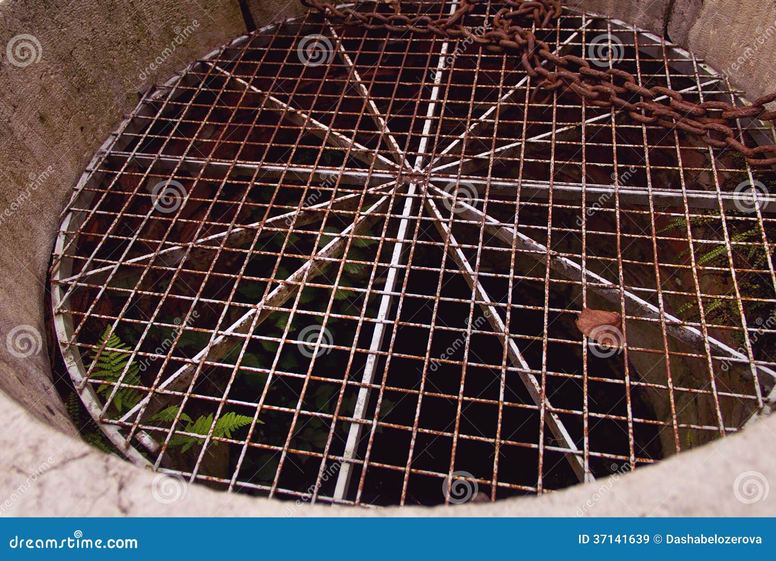 Grate On Well A Concrete Base During The Laying Water Drainage ...