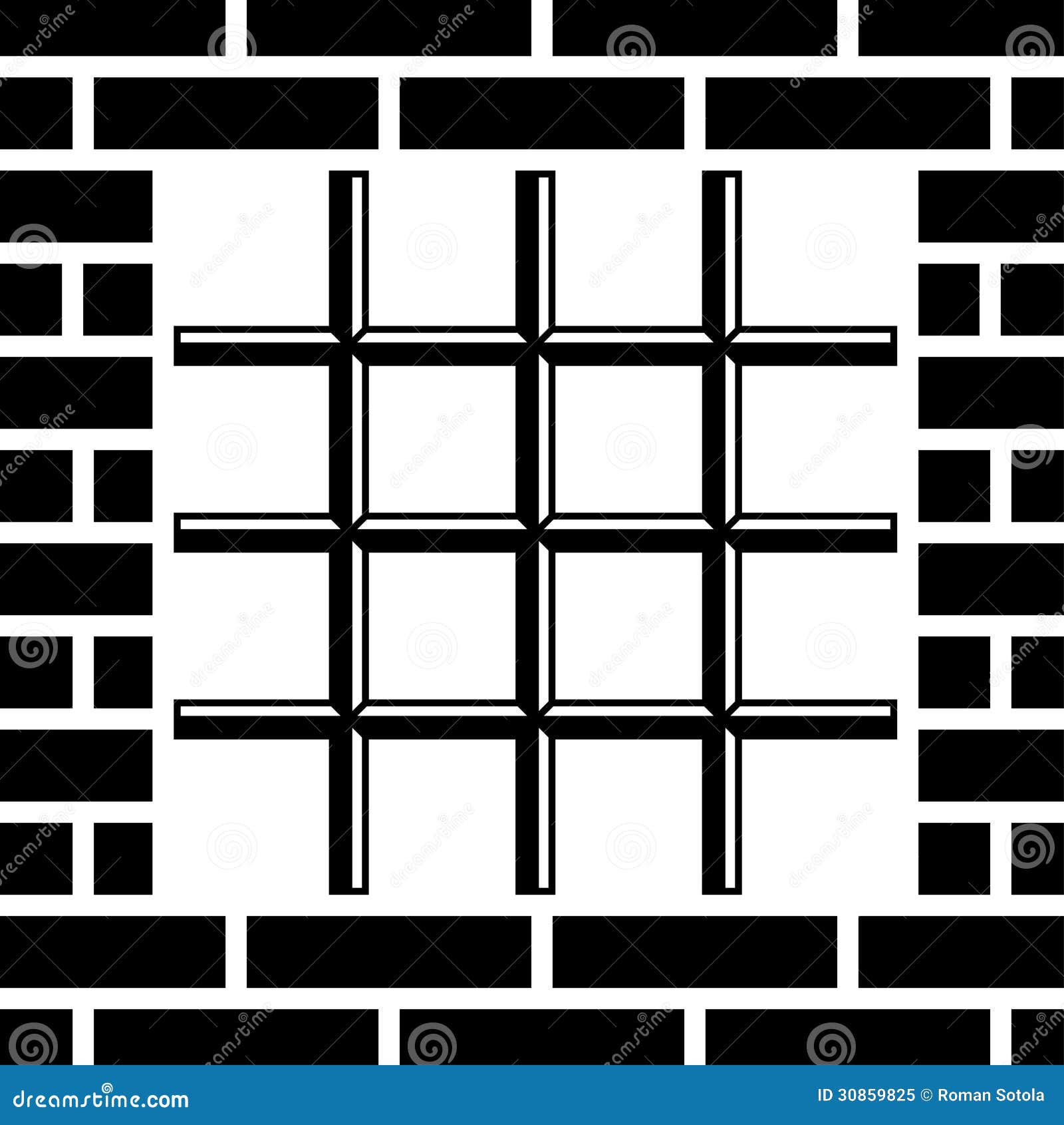 Grate Prison Window Black Symbol Cartoon Vector | CartoonDealer.com ...