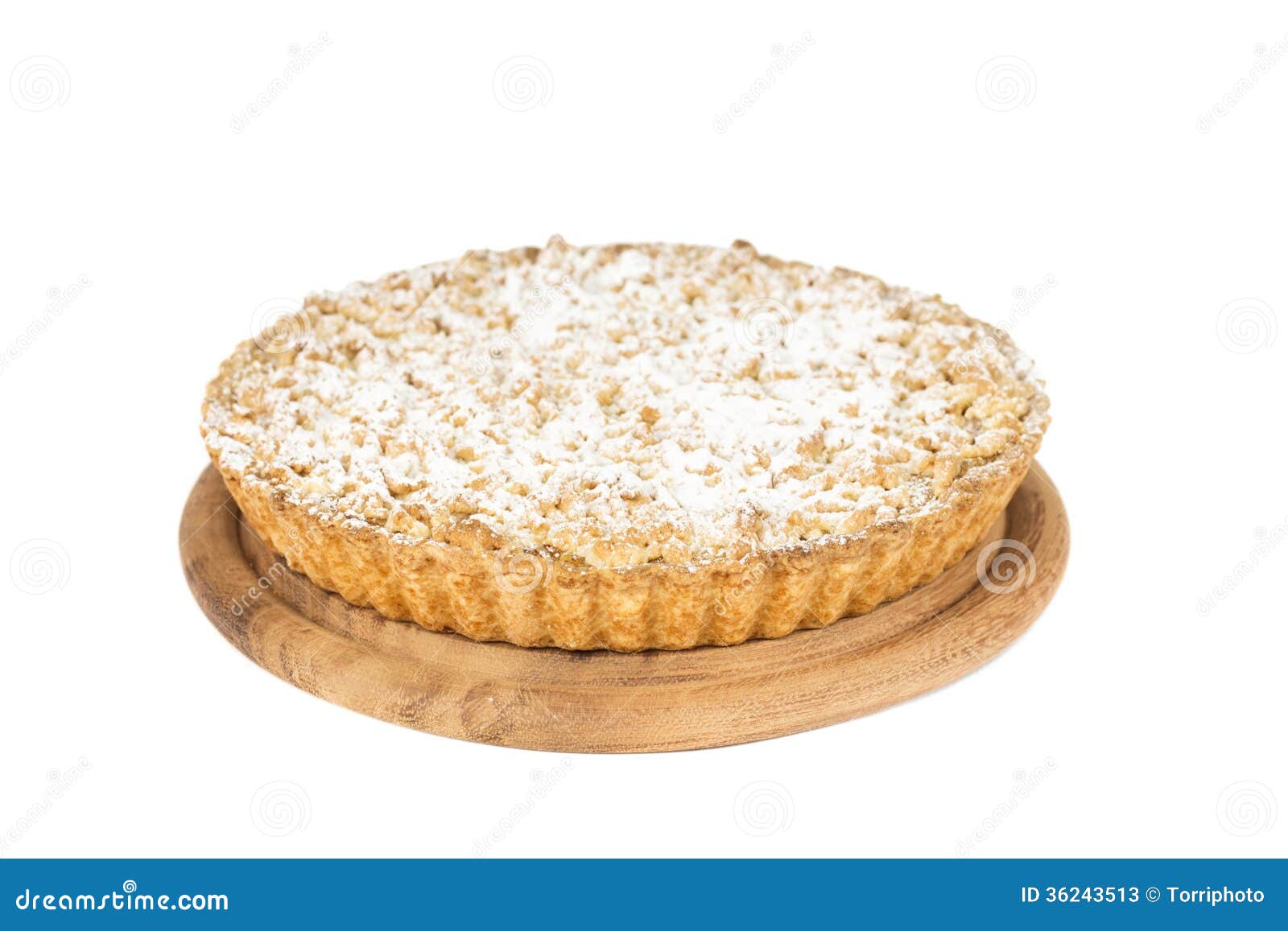 Grated Apple Pie with Icing Sugar Stock Image - Image of cake, party ...