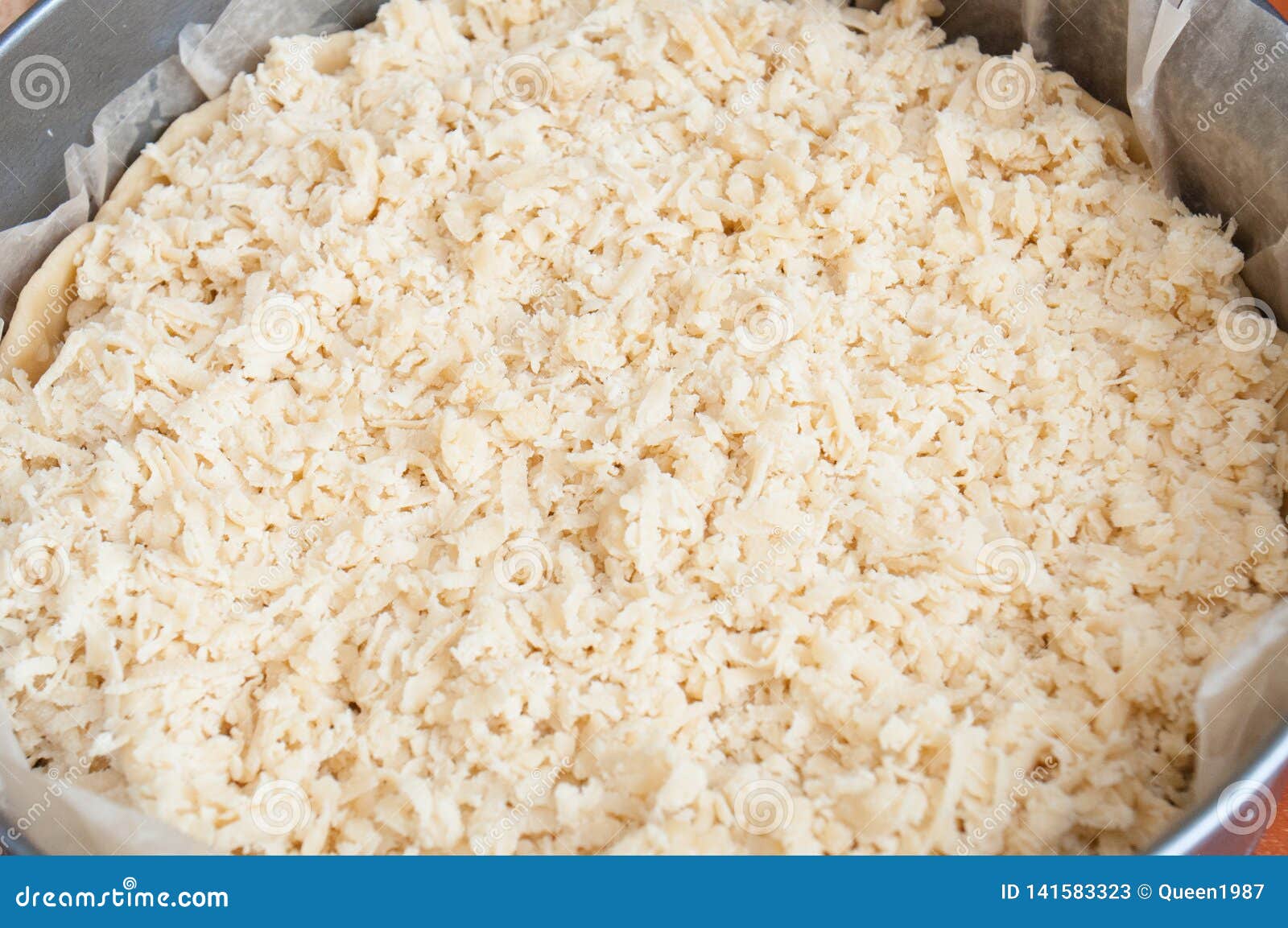 Grated Apple Pie in Shape, Top View, Dough Texture Stock Image - Image ...