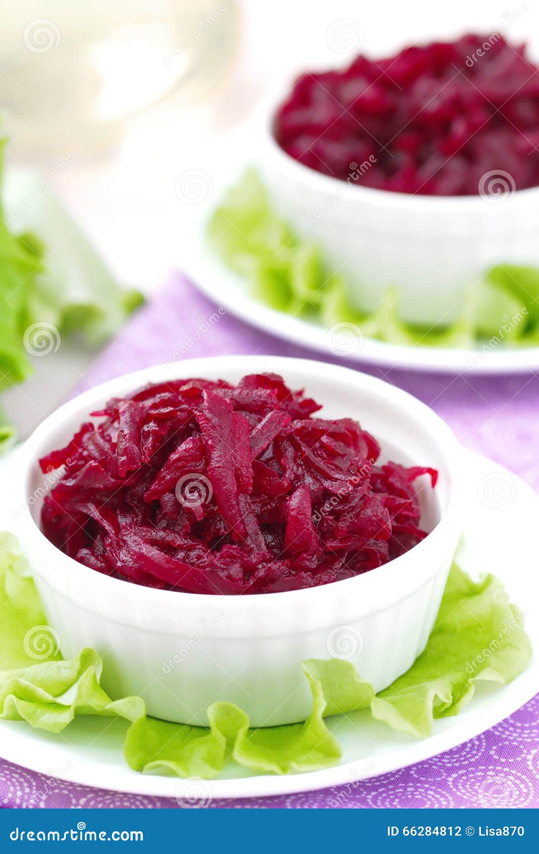 Grated Beet Salad with Greens in a Bowl Stock Photo - Image of green ...