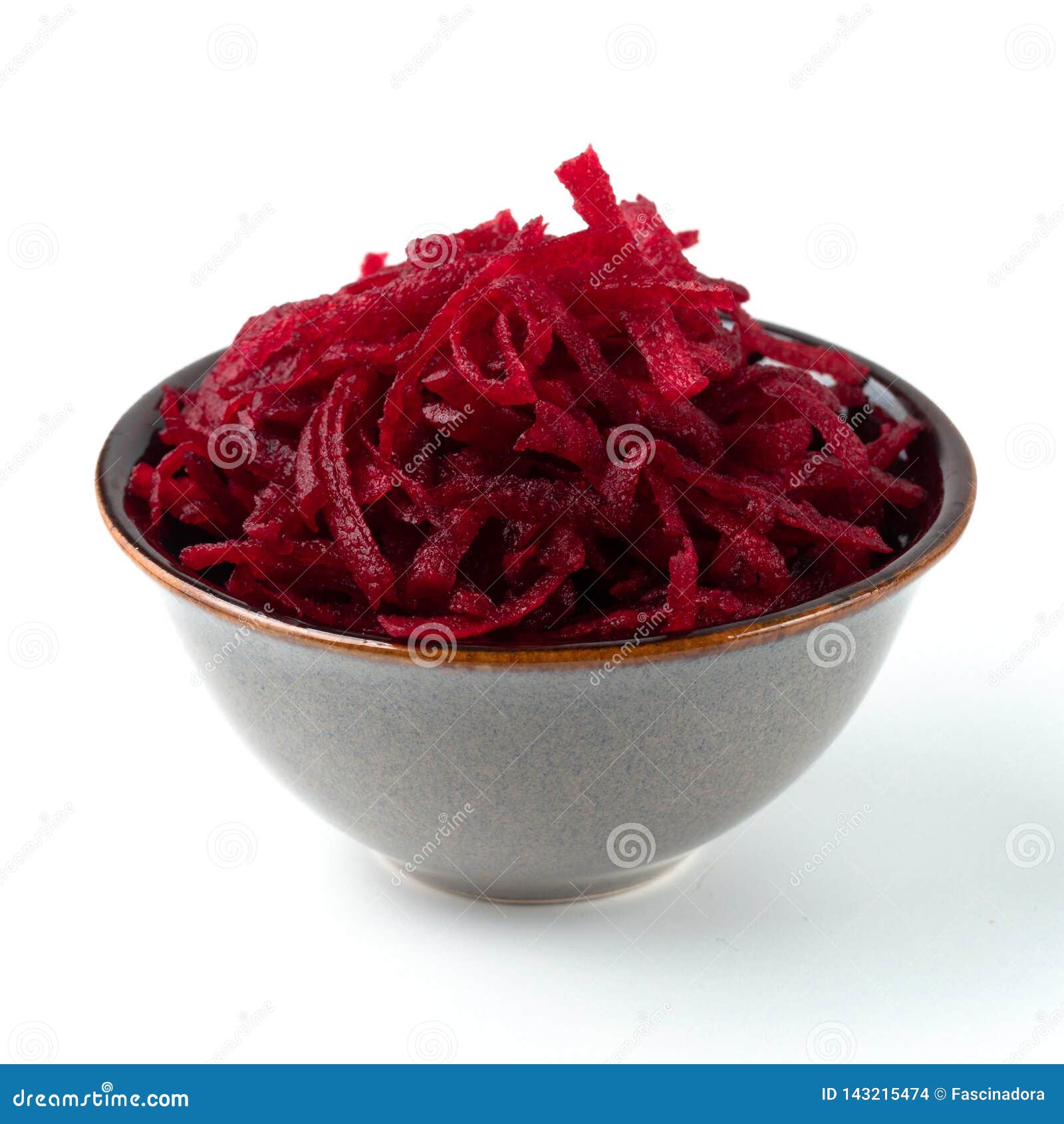Grated Beetroot in Ceramic Bowl Isolated on White Stock Photo - Image ...
