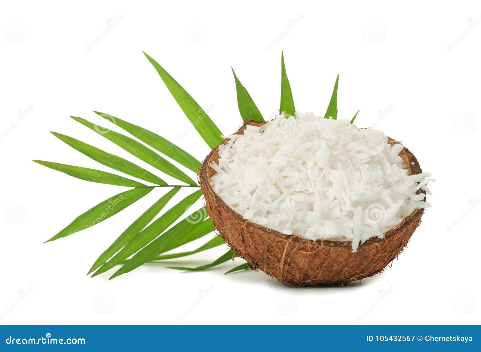 Grated Coconut in Shell on Background Stock Image - Image of fresh ...
