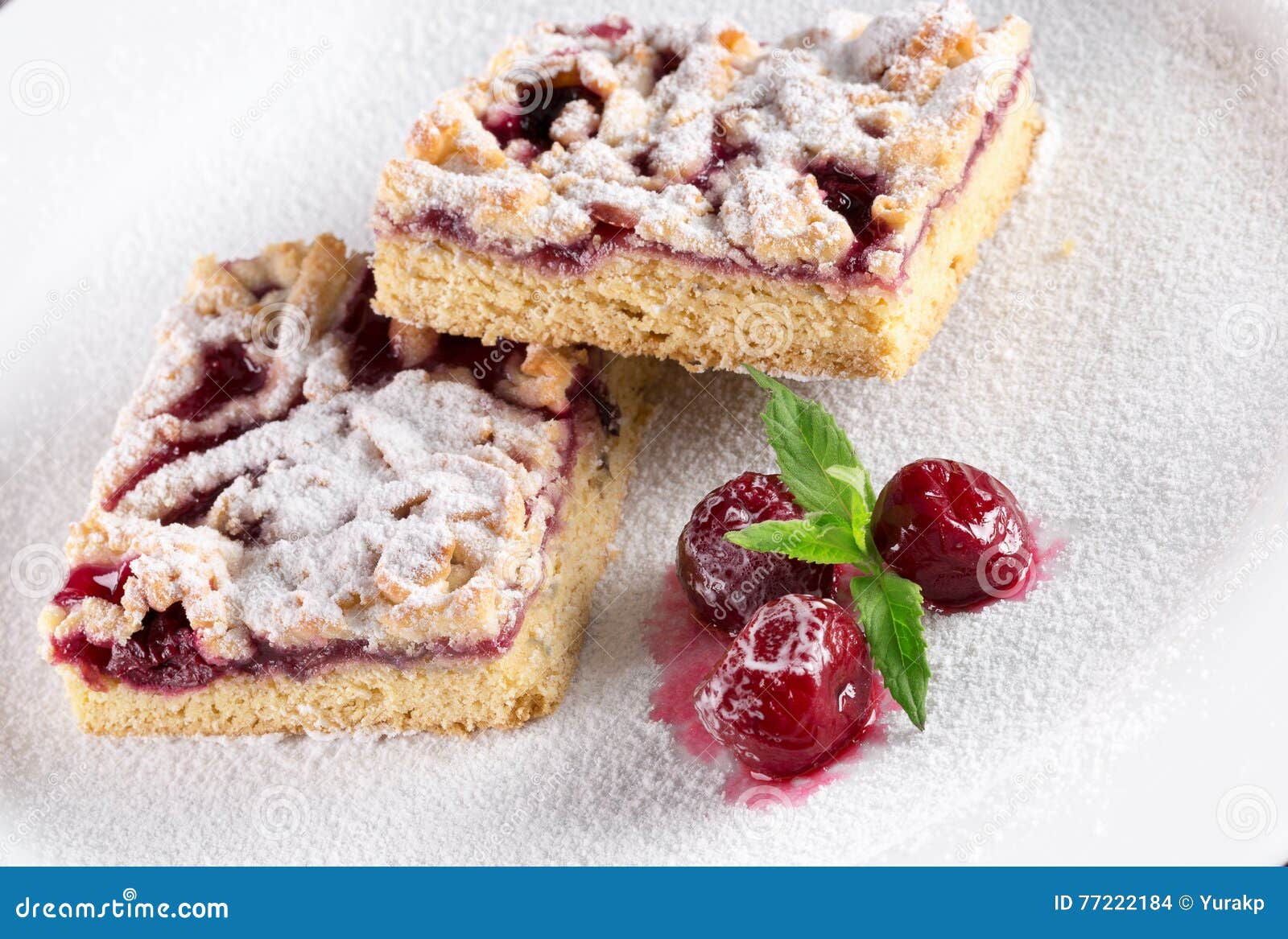 Grated Pie on a White Plate with Raspberries Stock Photo - Image of ...