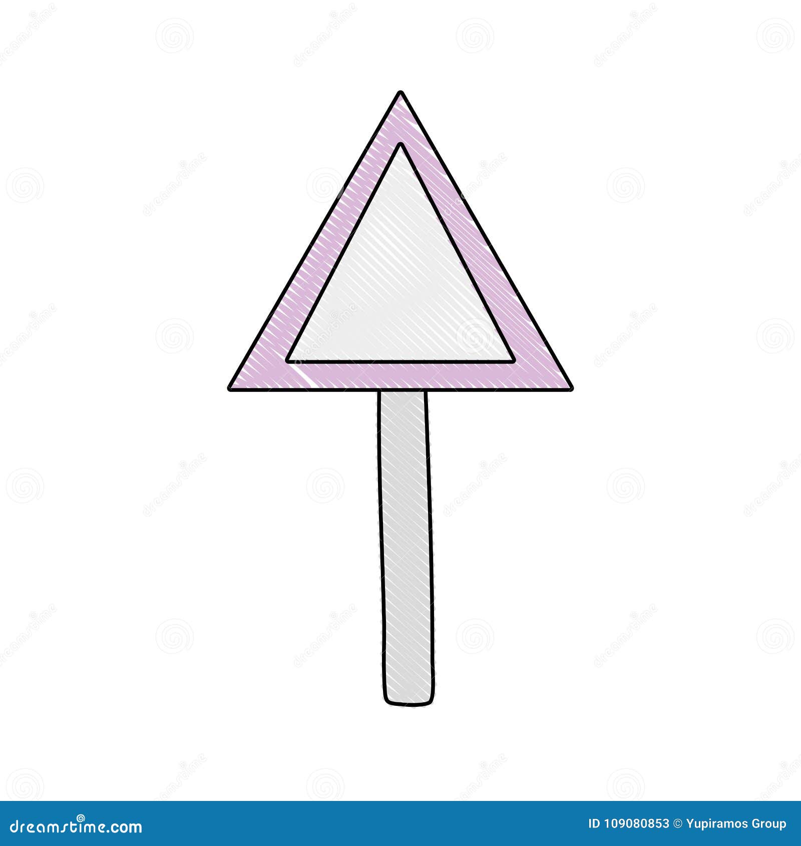 Grated Triangle Warning Metal Notices Frame Stock Vector - Illustration ...