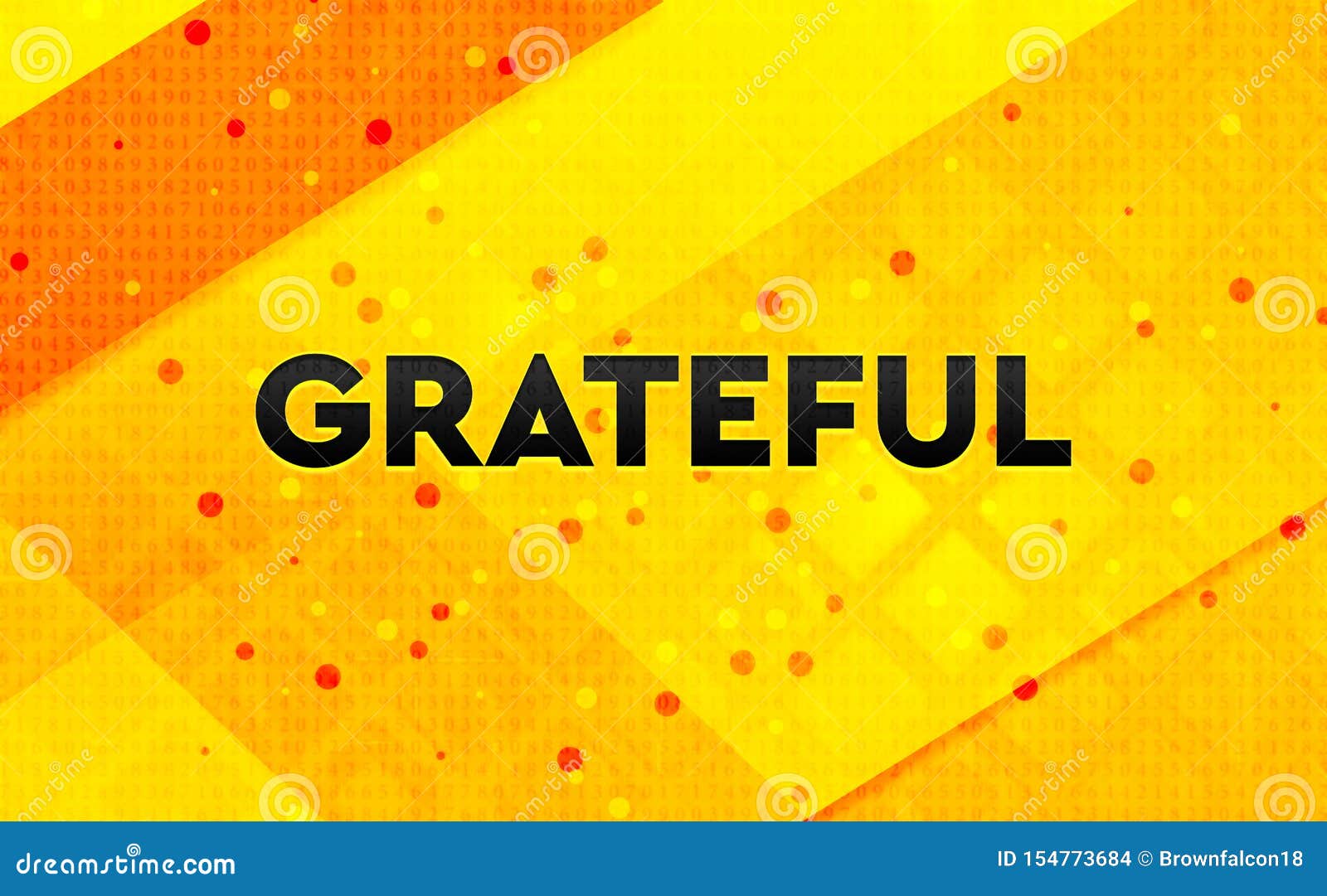 Grateful Abstract Digital Banner Yellow Background Stock Illustration ...