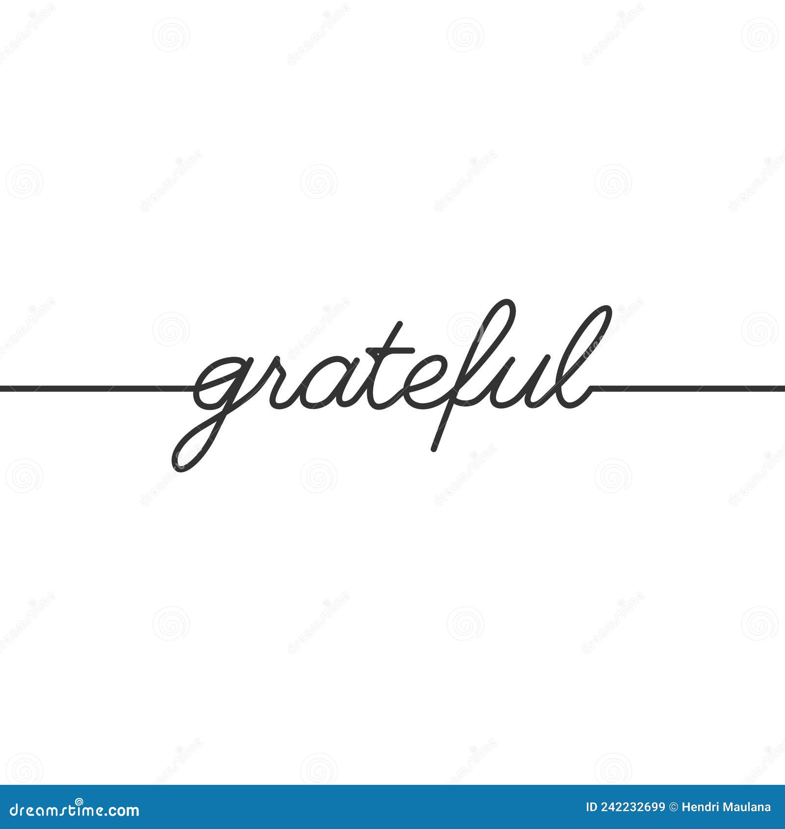 Grateful - Continuous Line Drawing Typography Lettering Minimalist ...