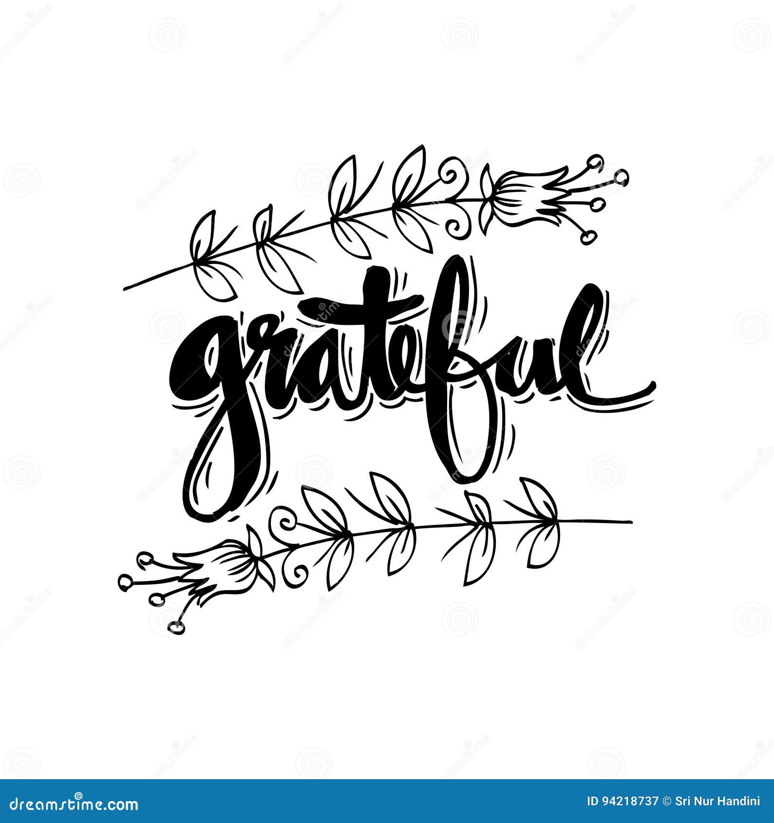 Grateful hand lettering. stock vector. Illustration of gratitude - 94218737