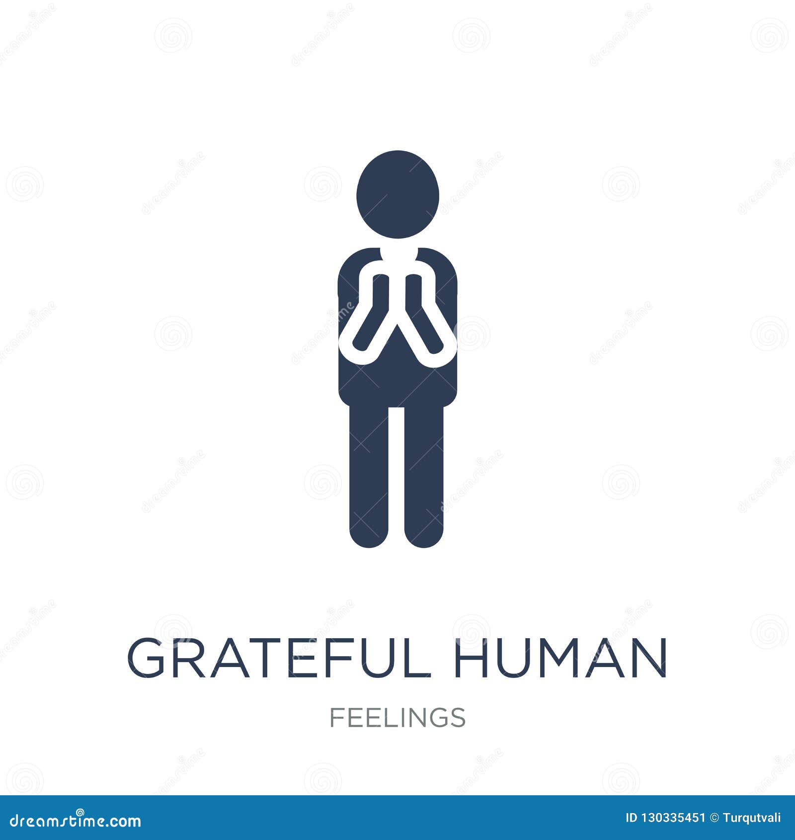 Grateful Human Icon. Trendy Flat Vector Grateful Human Icon on W Stock ...