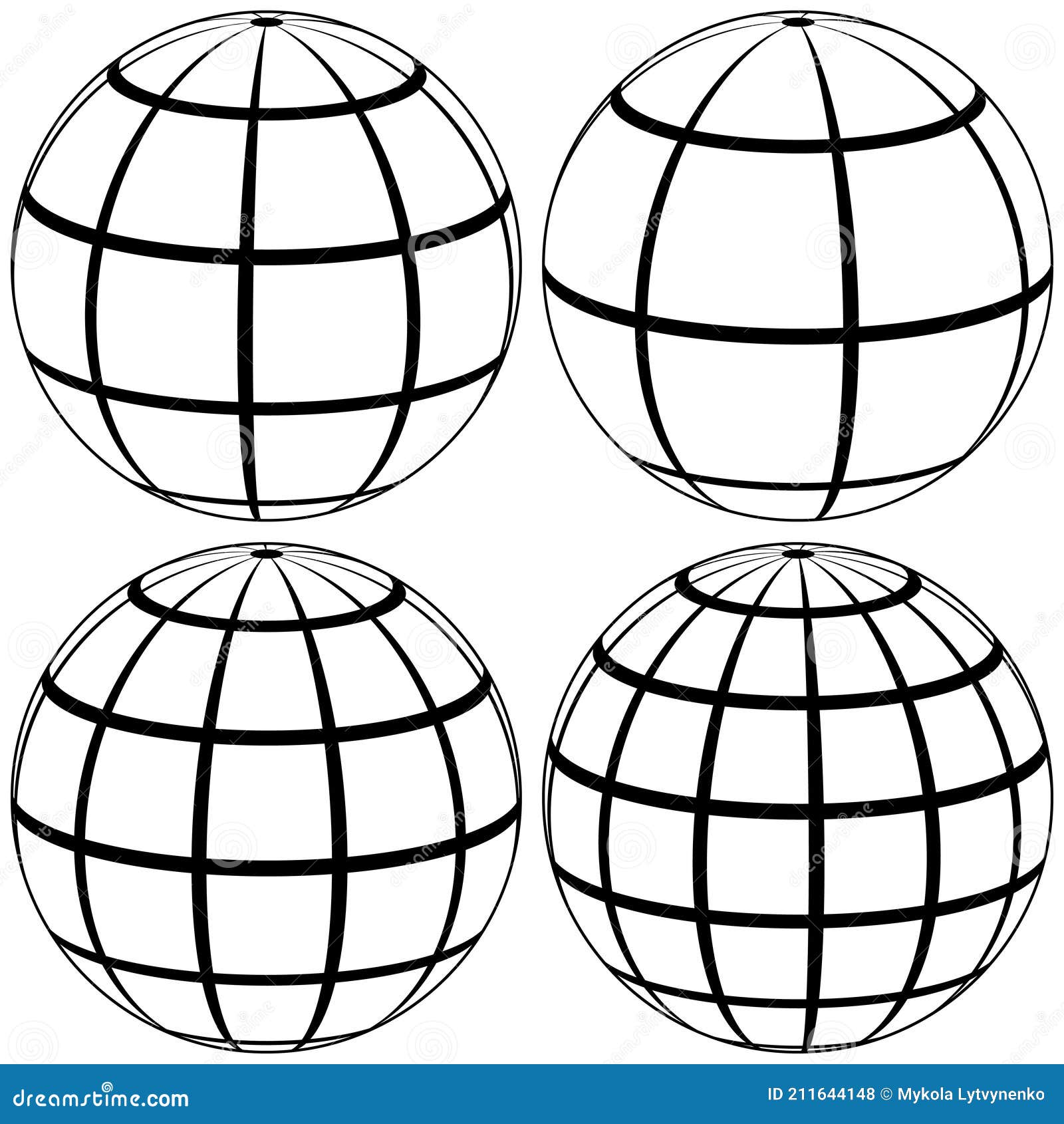 Graticule Globe Meridian And Parallel Cartoon Vector | CartoonDealer ...