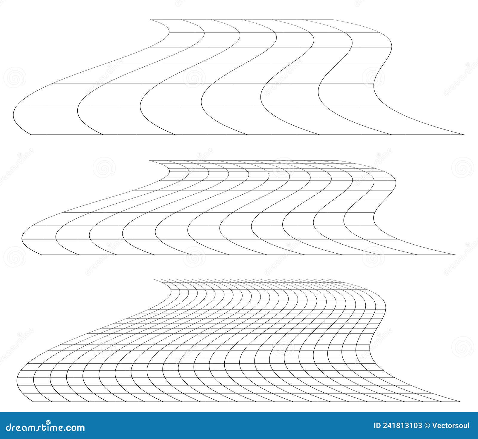Graticule Grid, Mesh Plane with Deform, Distortion Effect. Reticulate ...