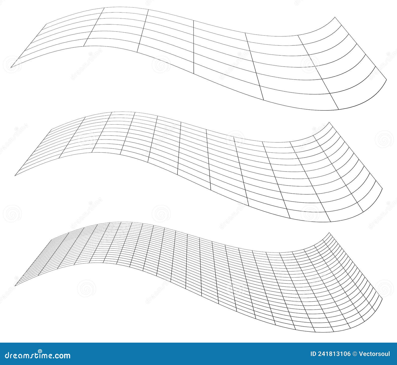 Graticule Grid, Mesh Plane with Deform, Distortion Effect. Reticulate ...