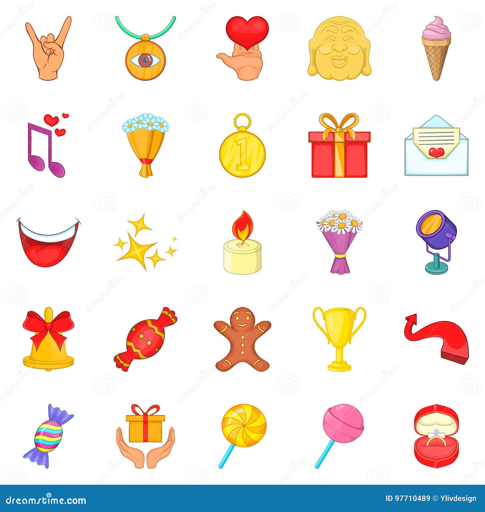 Gratification Icons Set, Cartoon Style | CartoonDealer.com #97710489