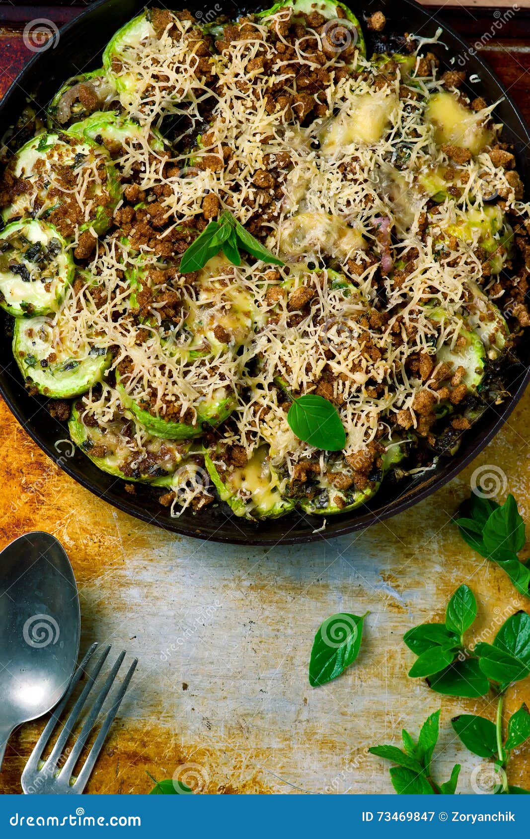Gratin from Vegetable Marrows with Herbs Stock Image - Image of dish ...