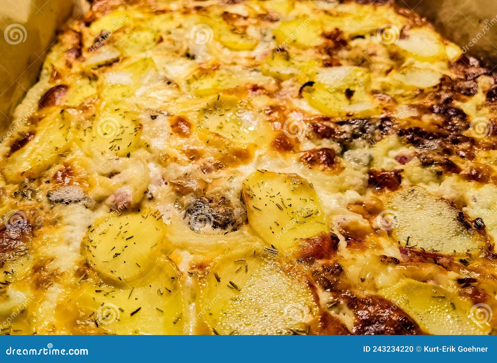 Gratinated potato gratin stock photo. Image of cuisine - 243234220