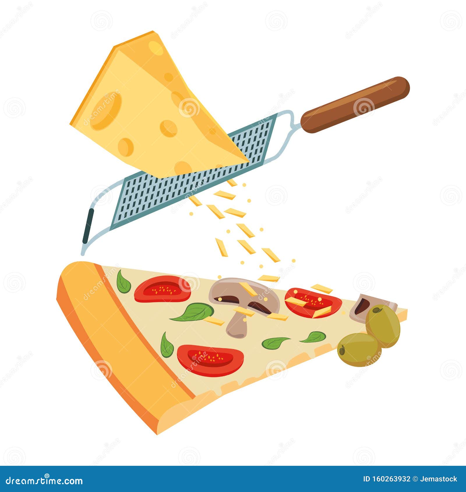 Italian pizza design stock vector. Illustration of ingredient - 160263932