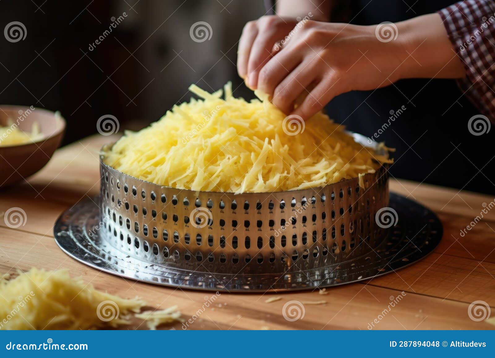 Grating Cheese To Sprinkle on Top of Quiche Stock Illustration ...