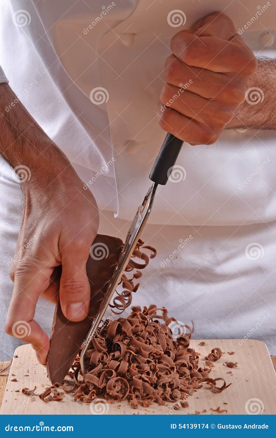 Grating Dark Chocolate Stack Stock Photo - Image of compound, food ...