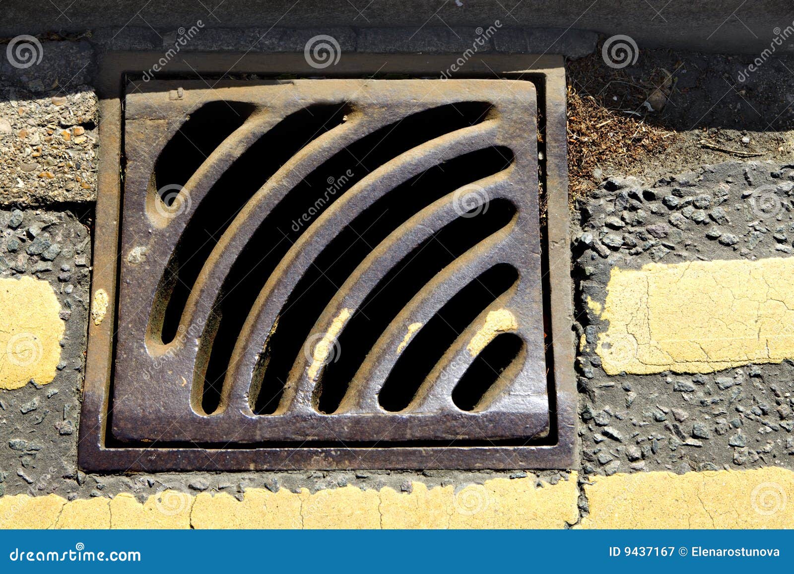 Grating Gully Manhole Metal Old Road Sewer Stock Image - Image of ...