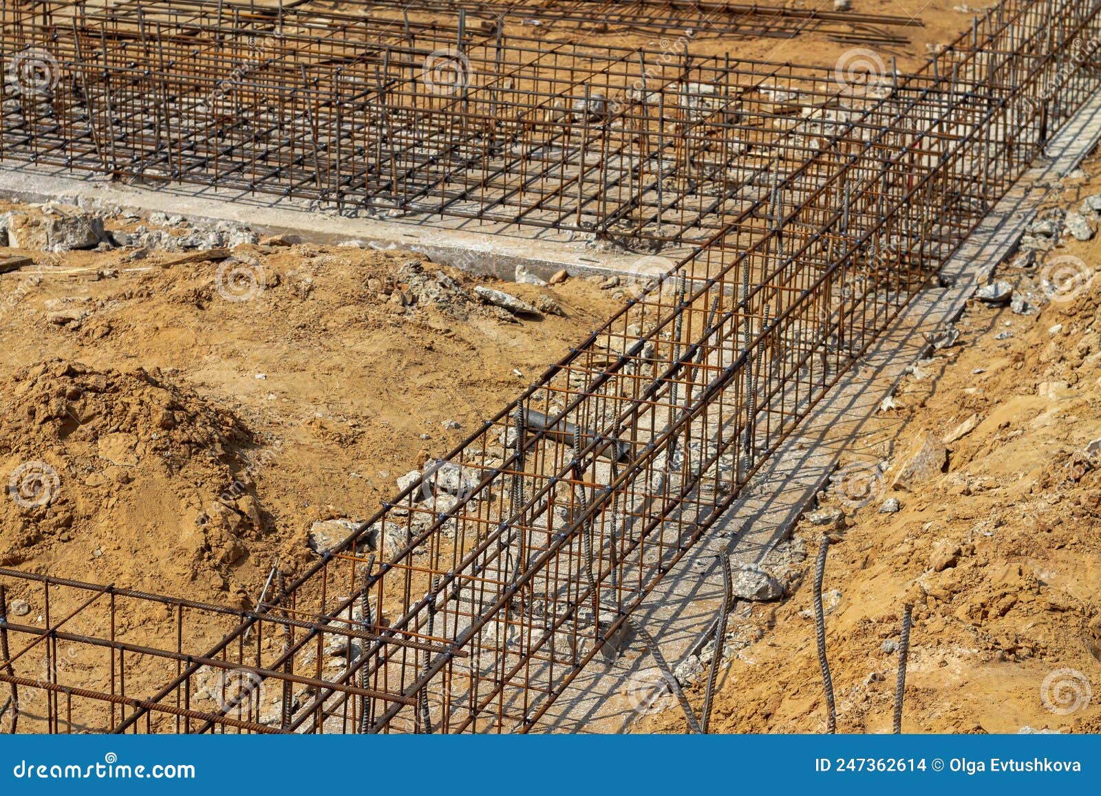 Grating Made of Steel Rods for the Foundation of a House on a ...