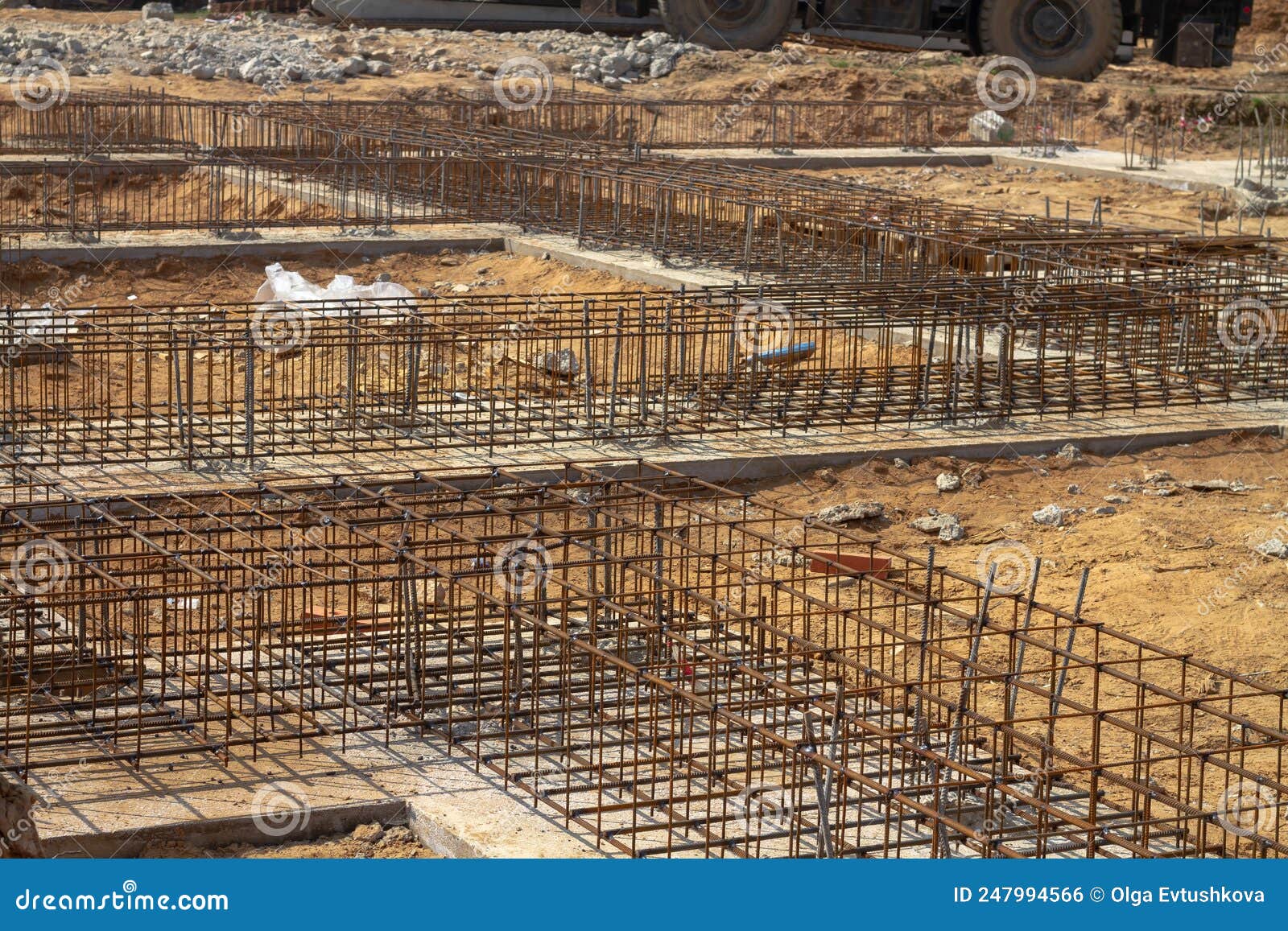 Grating Made of Steel Rods for the Foundation of a House on a ...