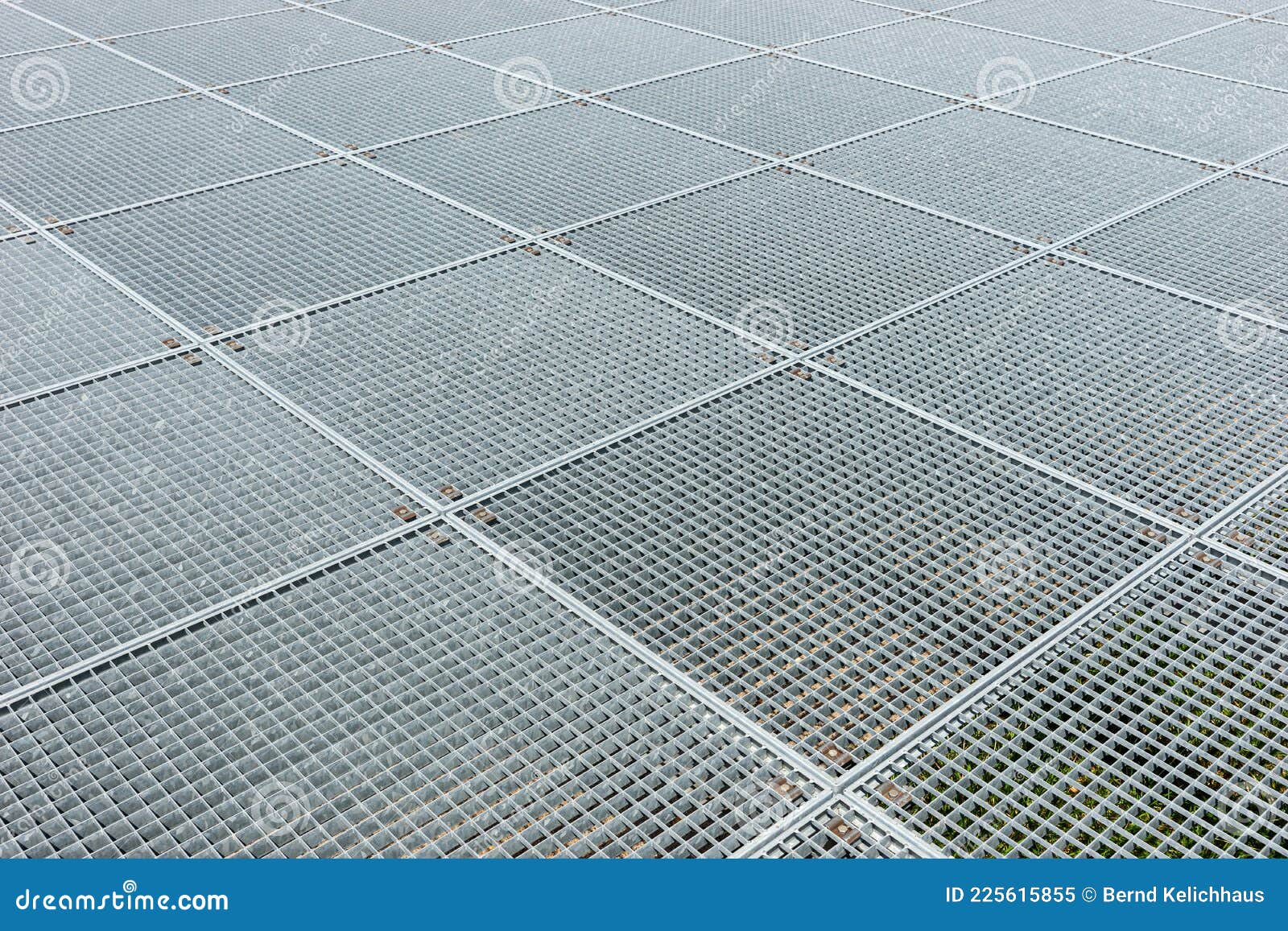 Grating Platform. Square Industrial Galvanized Metal Grid Stock Image ...