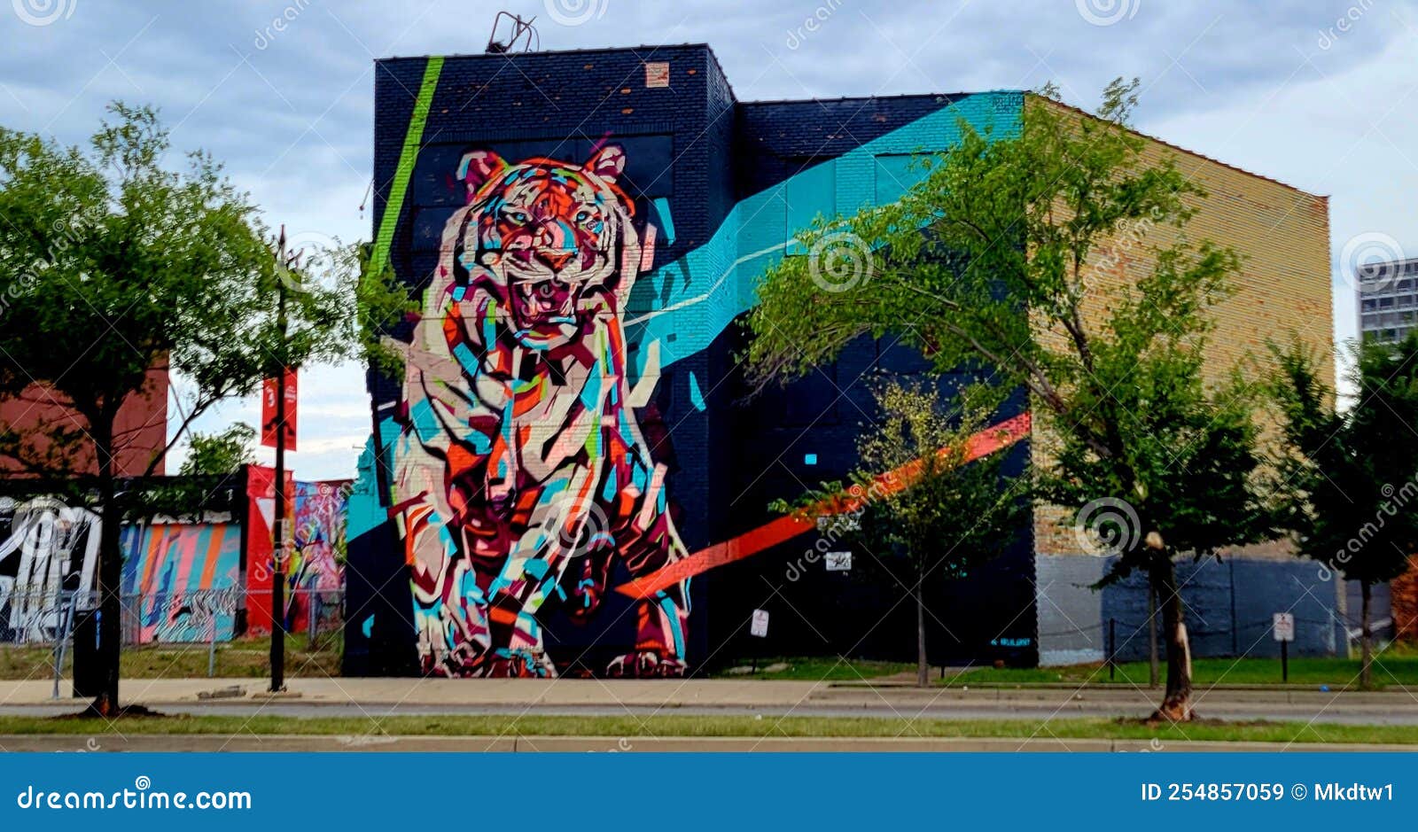 Gratiot Ave Detroit in Summer Time Wall Mural Editorial Stock Image ...