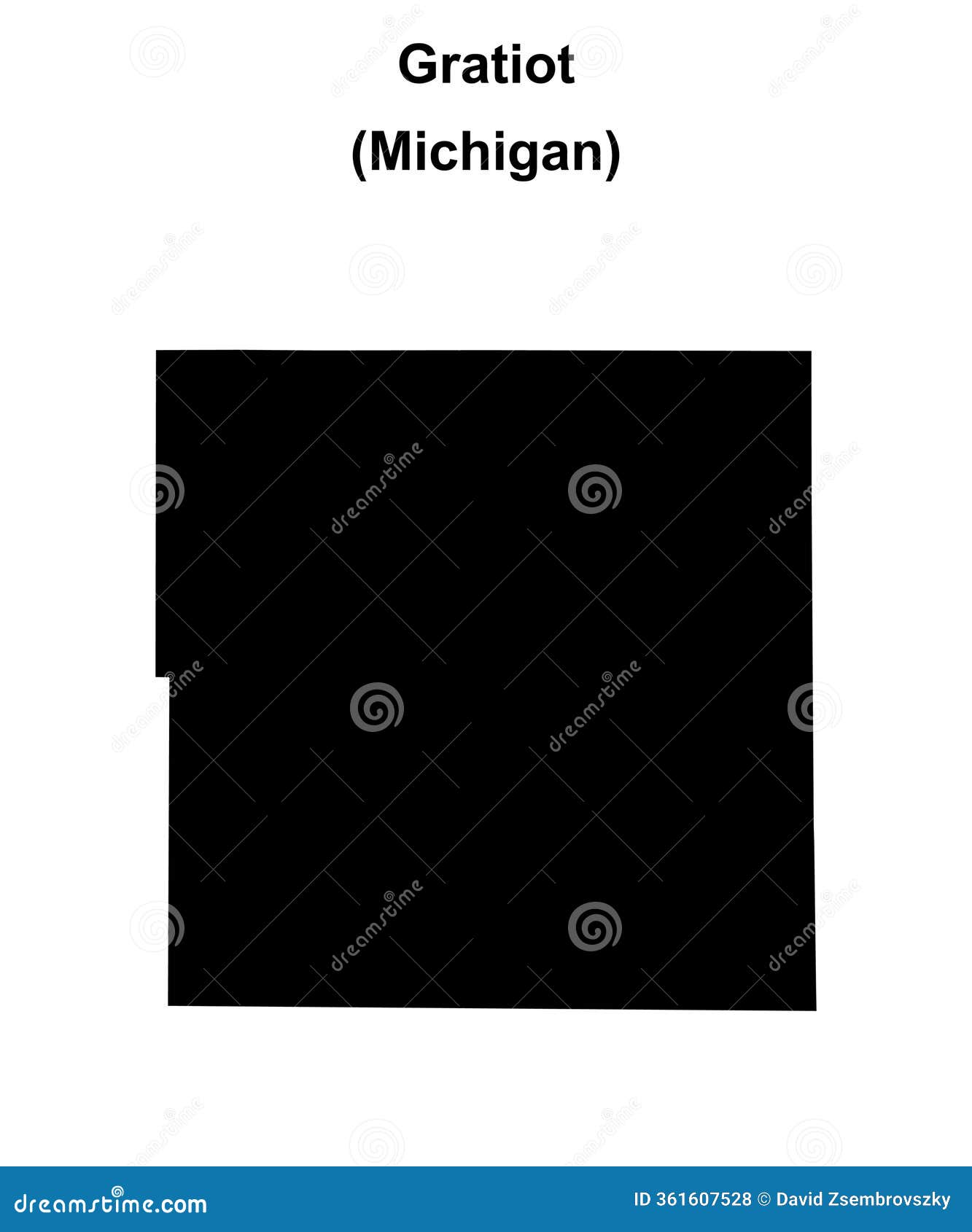 Map Of Gratiot County In Michigan State On White Background. Single ...