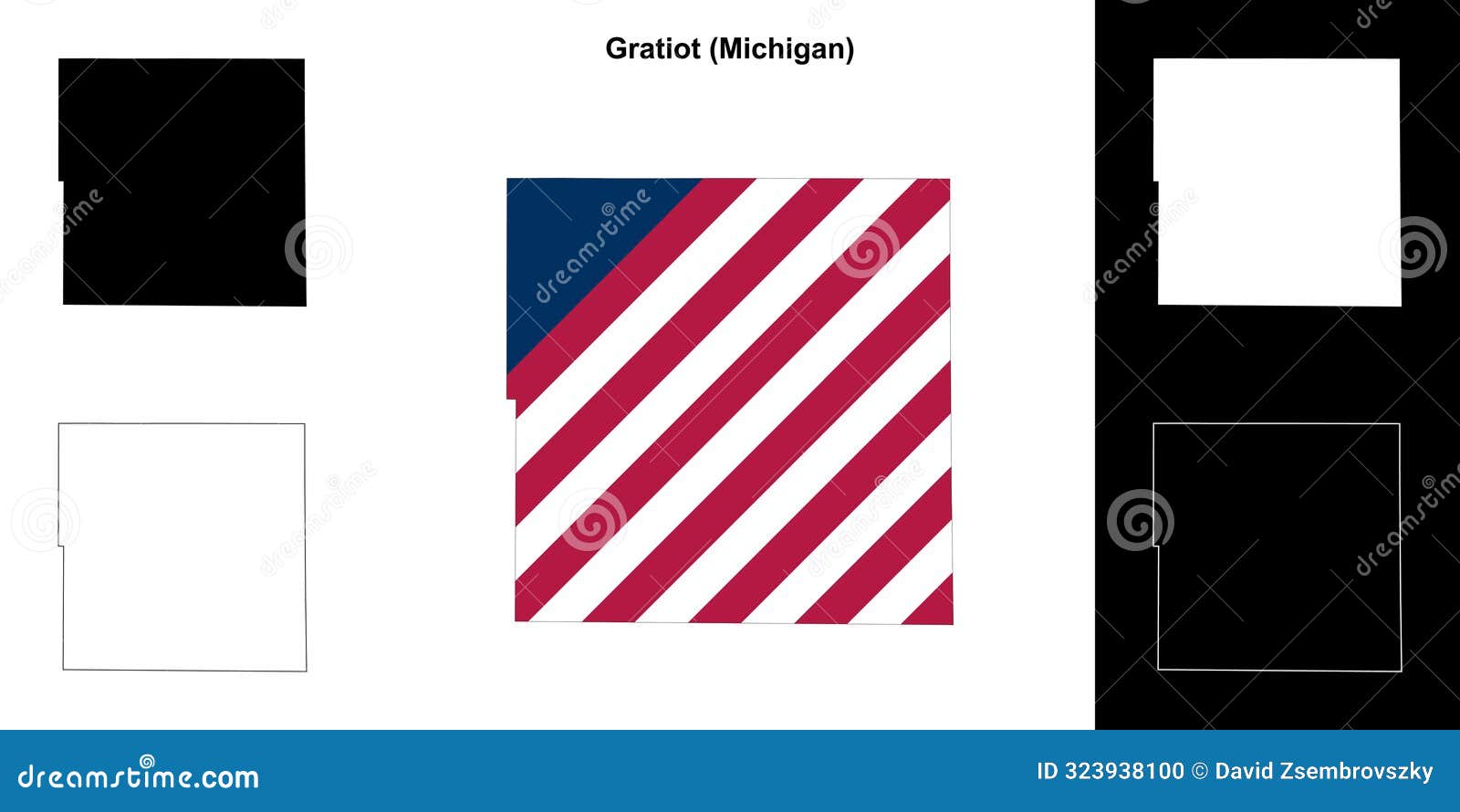 Map Of Gratiot County In Michigan State On White Background. Single ...