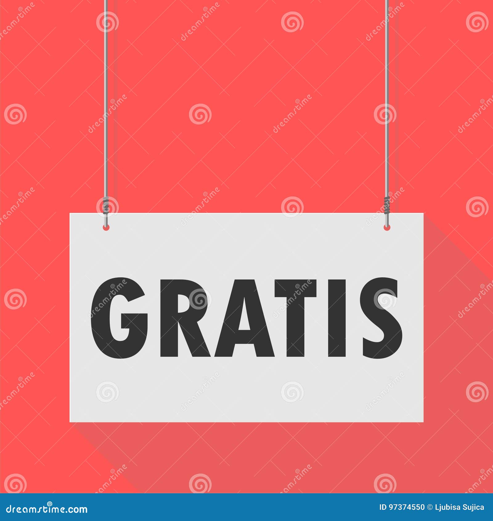 Gratis Hanging Sign stock vector. Illustration of postmark - 97374550