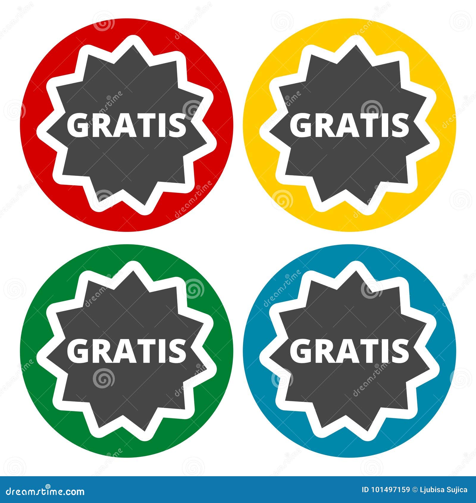 Gratis icons set stock vector. Illustration of gift - 101497159