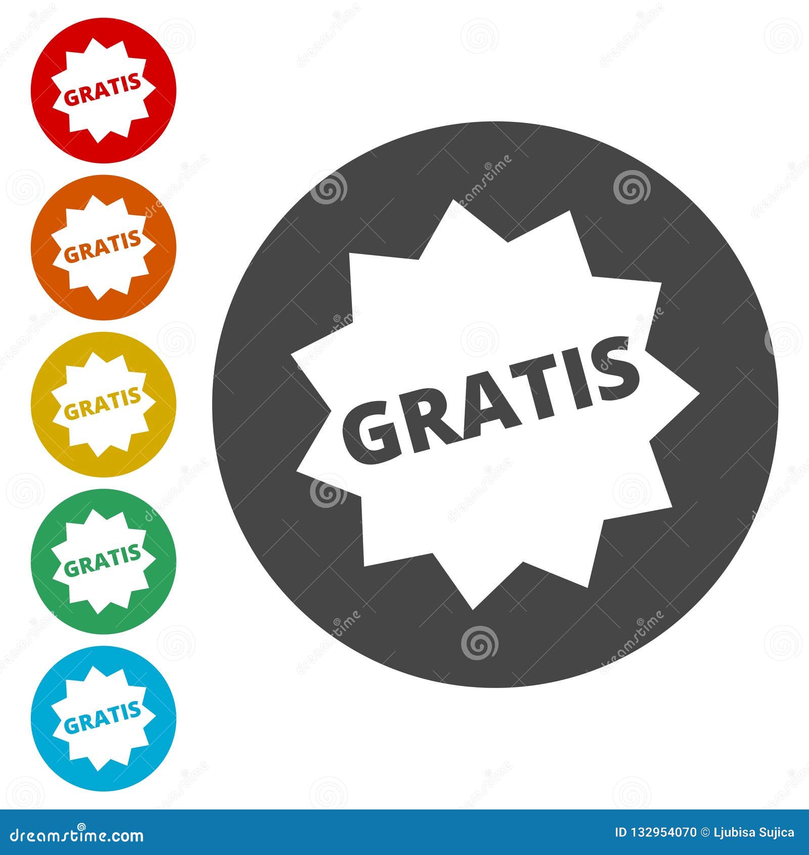 Gratis icons set stock vector. Illustration of circle - 132954070