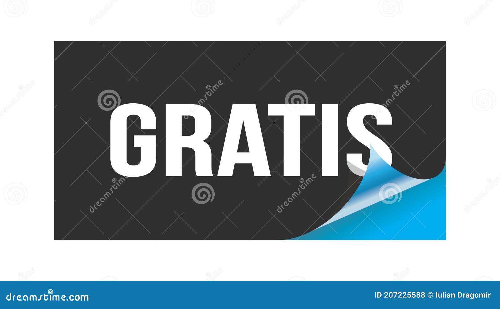 GRATIS Text Written on Black Blue Sticker Stock Illustration ...