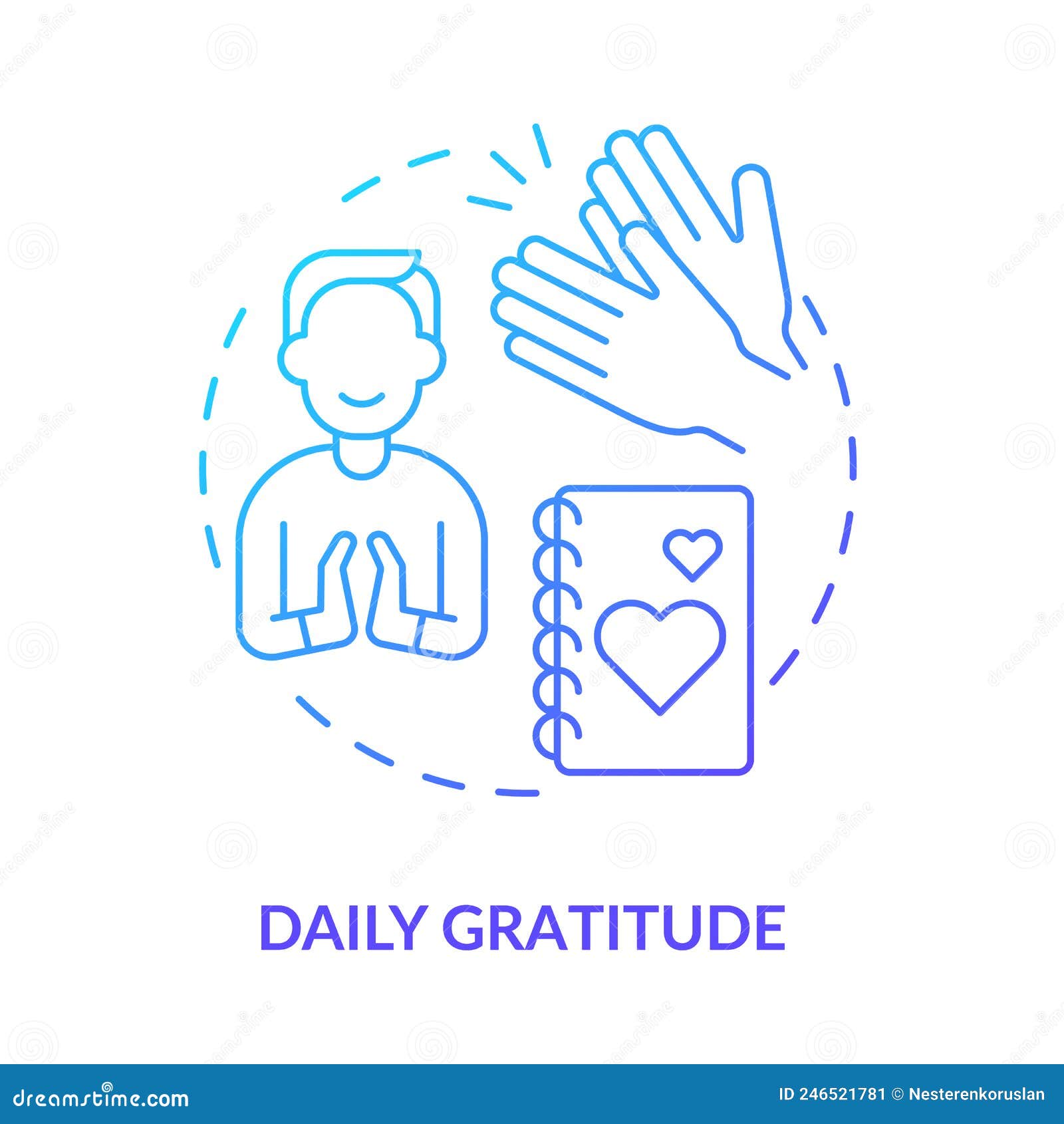 Daily Gratitude Blue Gradient Concept Icon Stock Vector - Illustration ...
