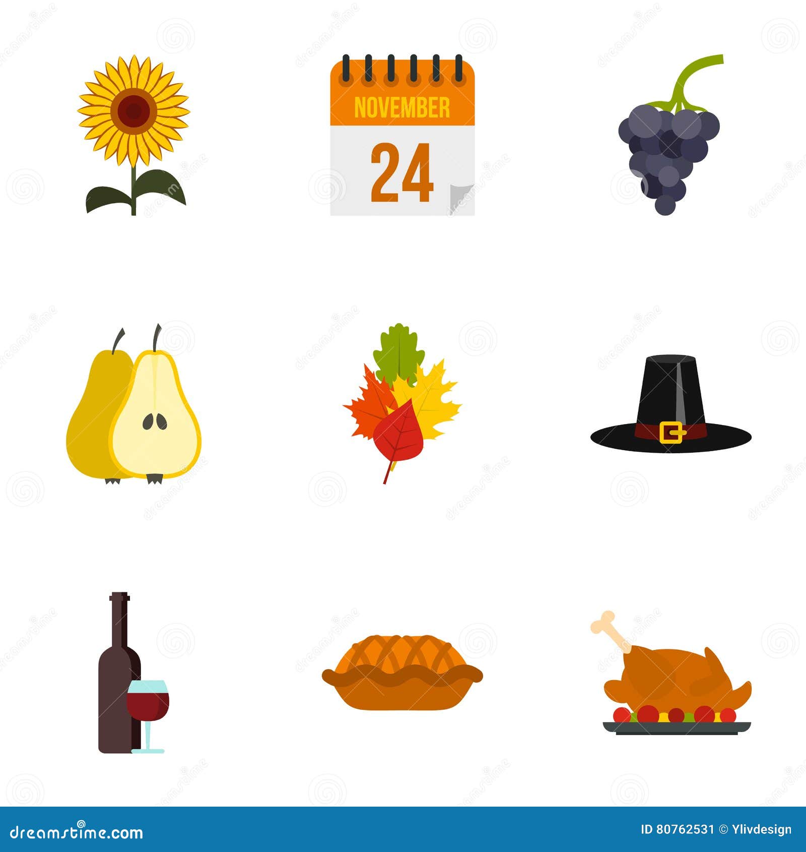 Gratitude Celebration Icons Set, Simple Style Vector Illustration ...