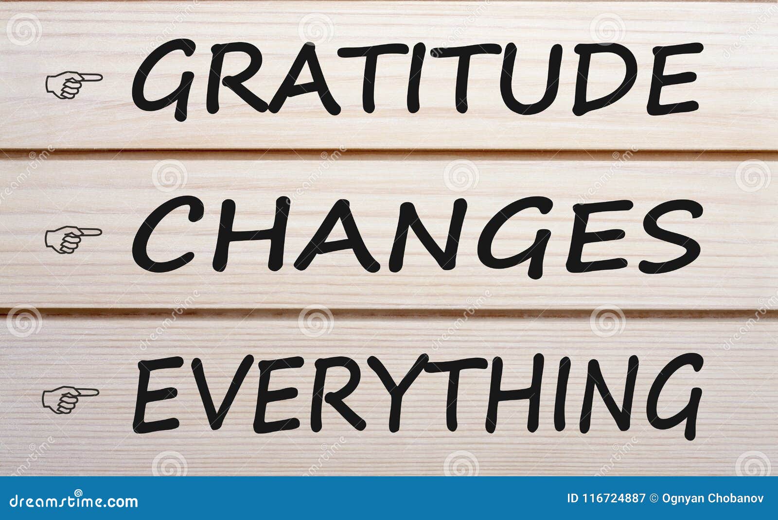 Gratitude Changes Everything Stock Image - Image of gratitude, potential: 116724887