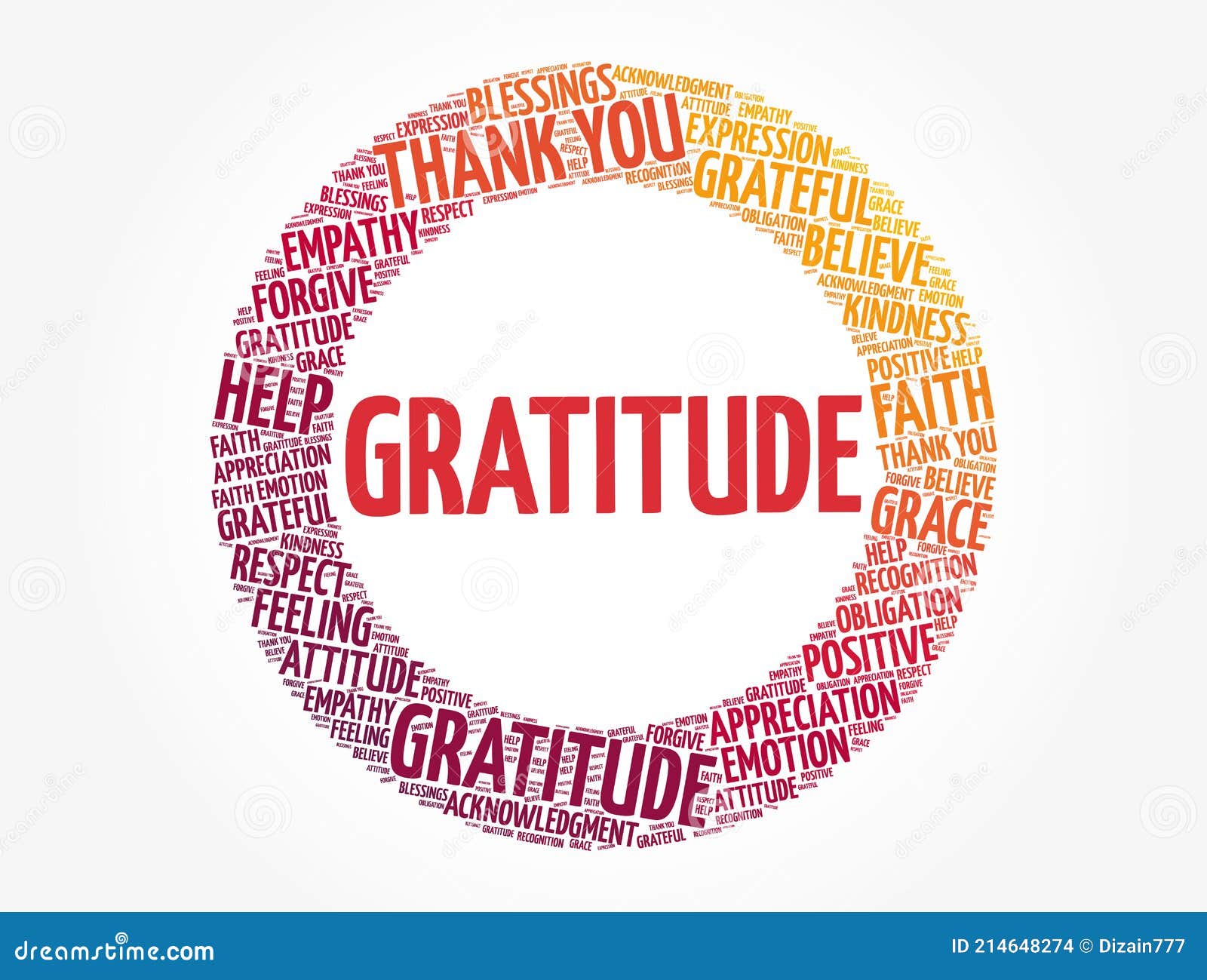 Gratitude Circle Word Cloud, Concept Background Stock Illustration ...