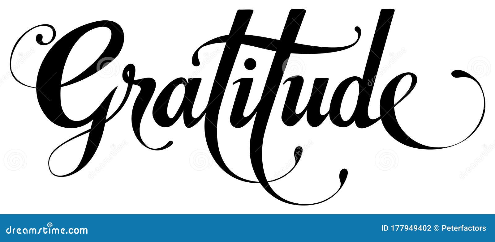 Gratitude - Custom Calligraphy Text Vector Illustration | CartoonDealer ...