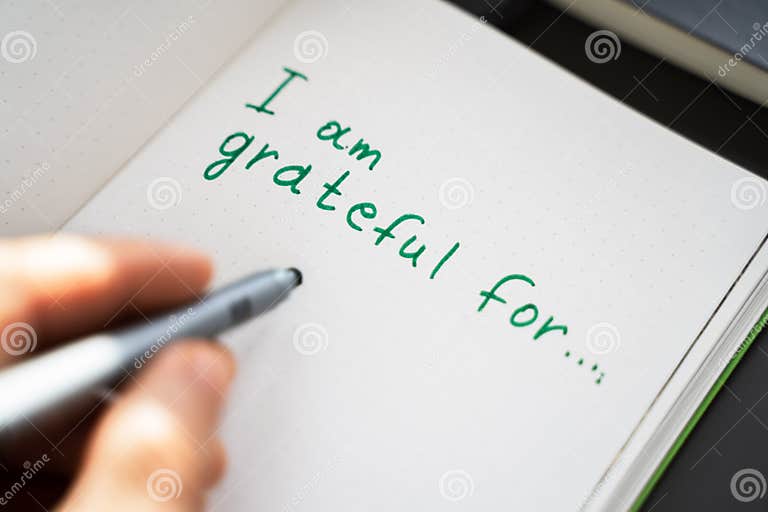 Gratitude Journal Concept. Writing I am Grateful Stock Image - Image of ...