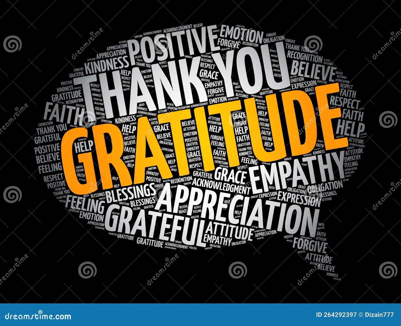 Gratitude Message Bubble Word Cloud, Concept Background Stock ...