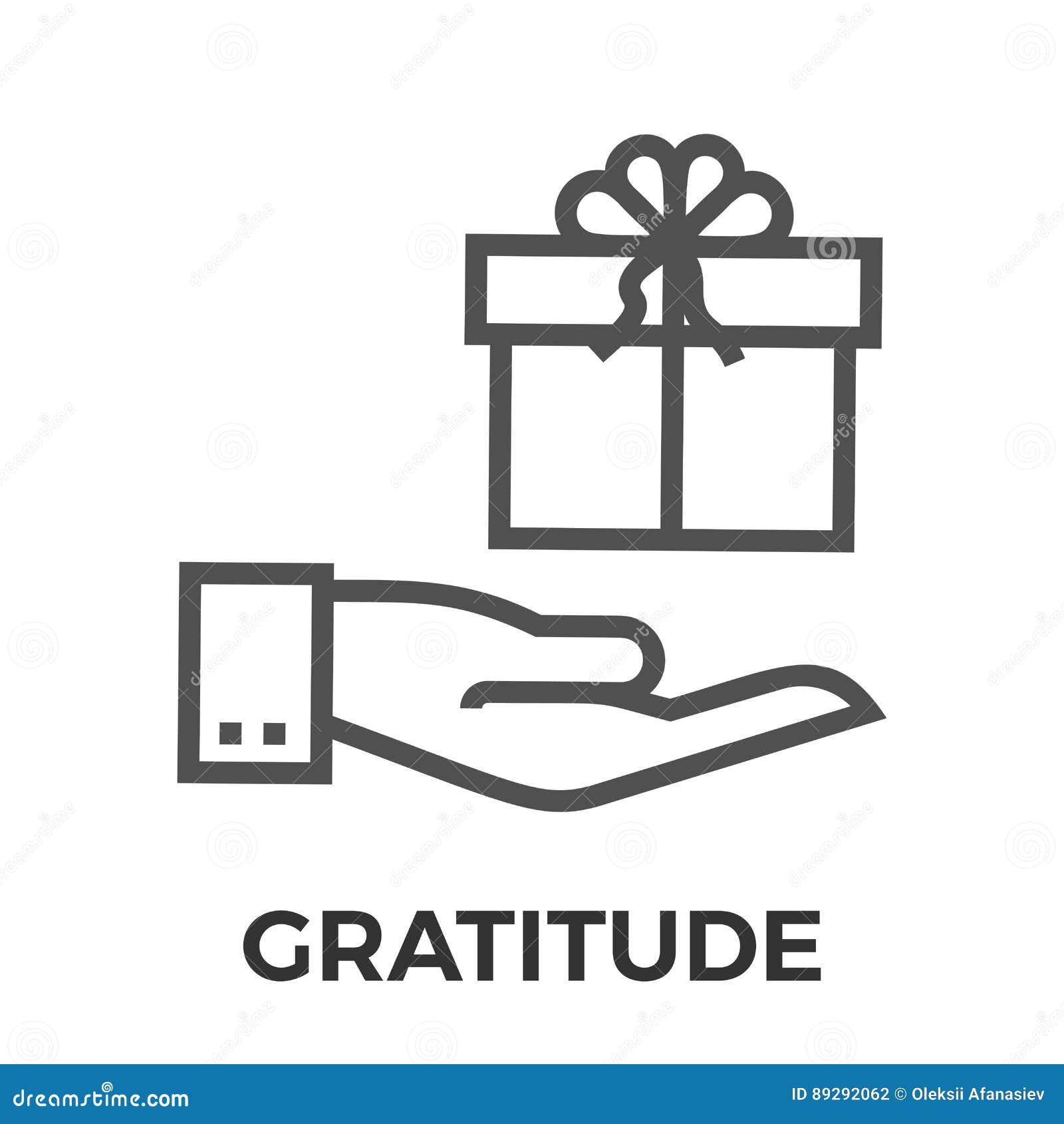 Gratitude Thin Line Vector Icon Stock Vector - Illustration of greeting ...