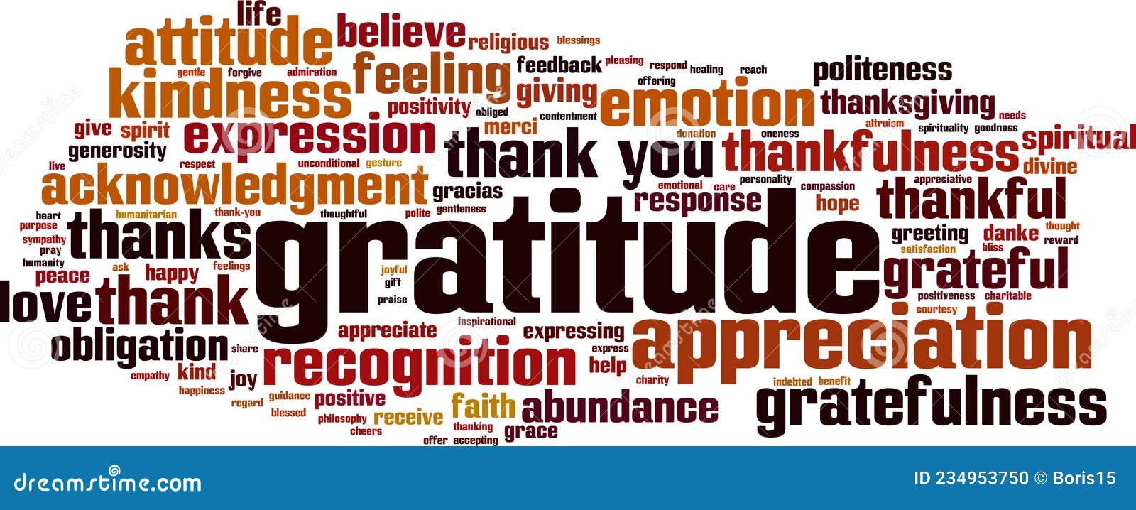 Gratitude Word Cloud In Shape Of World Map, Concept Background Stock ...