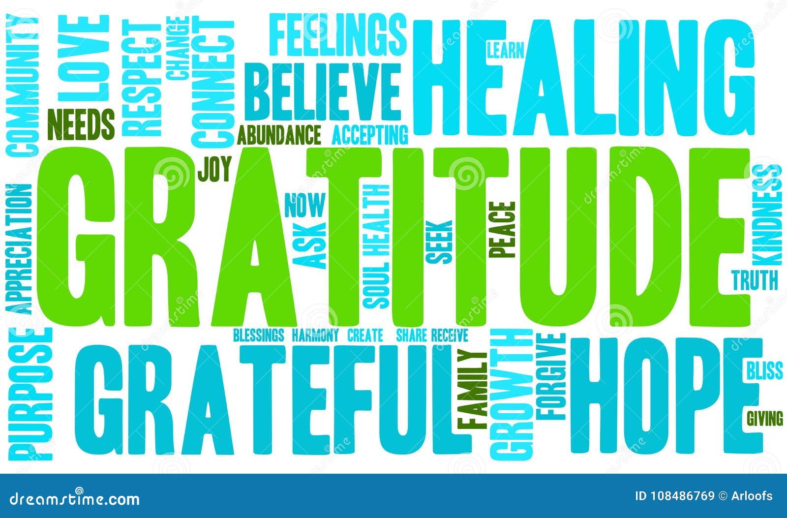 Gratitude Word Cloud stock vector. Illustration of enlightenment ...