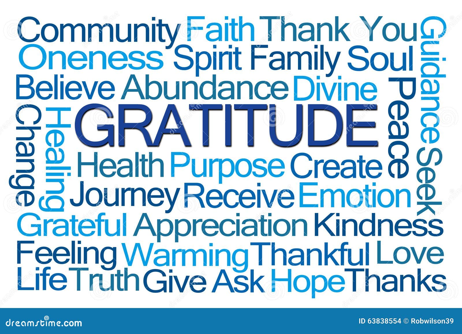 Gratitude Word Cloud stock illustration. Illustration of blue - 63838554