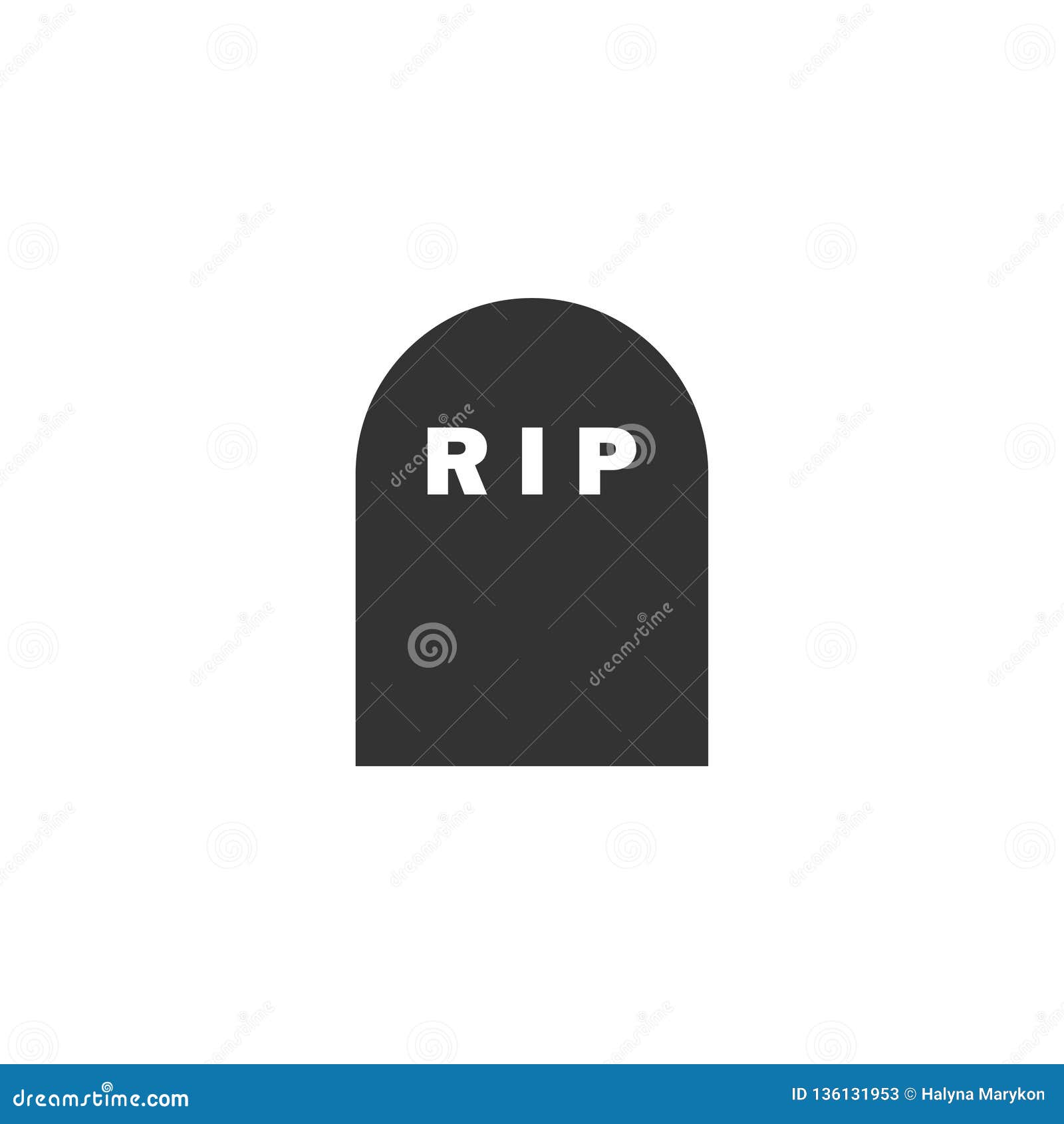Grave icon flat stock vector. Illustration of death - 136131953