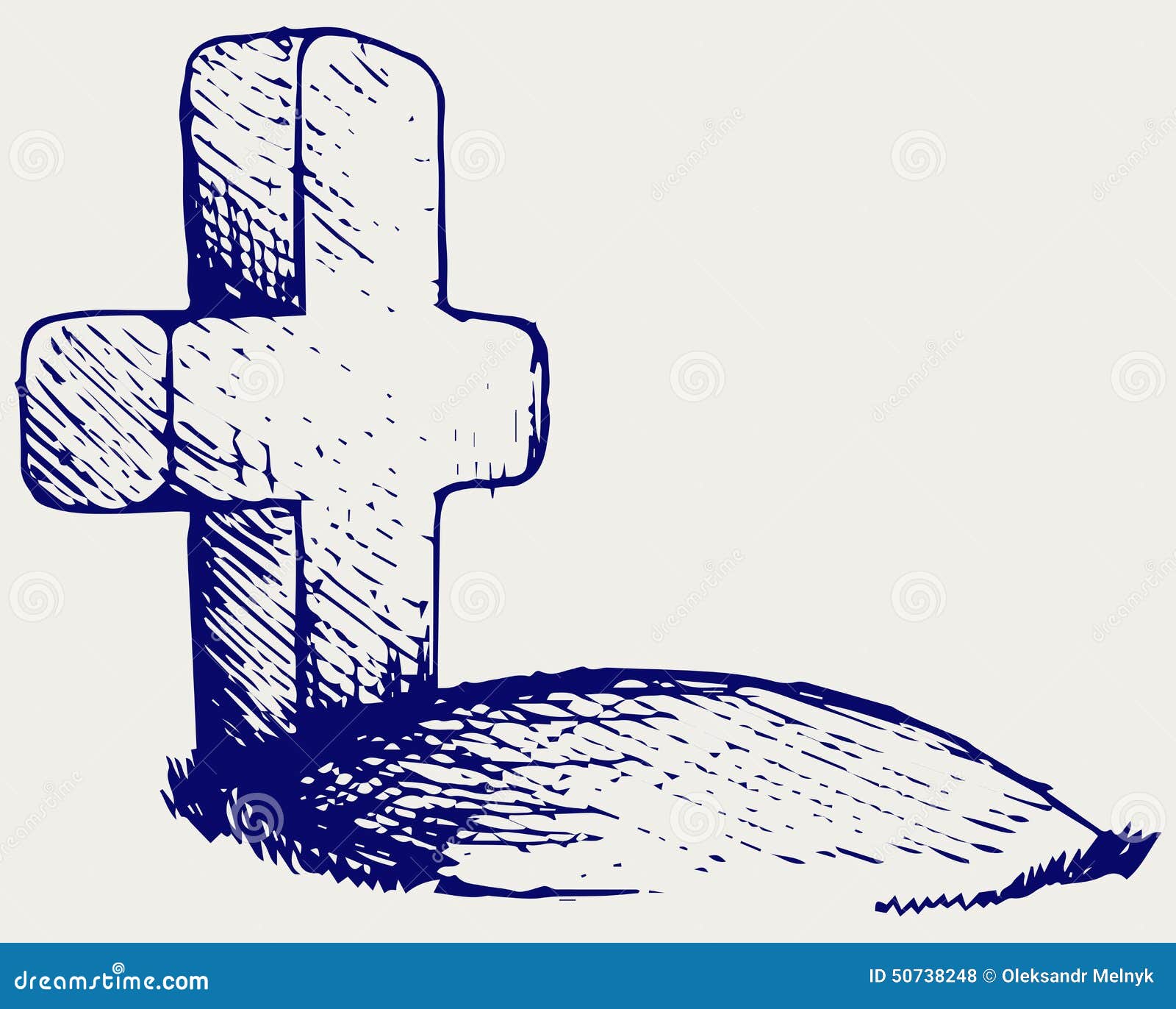 Grave with a cross stock vector. Illustration of burial - 50738248