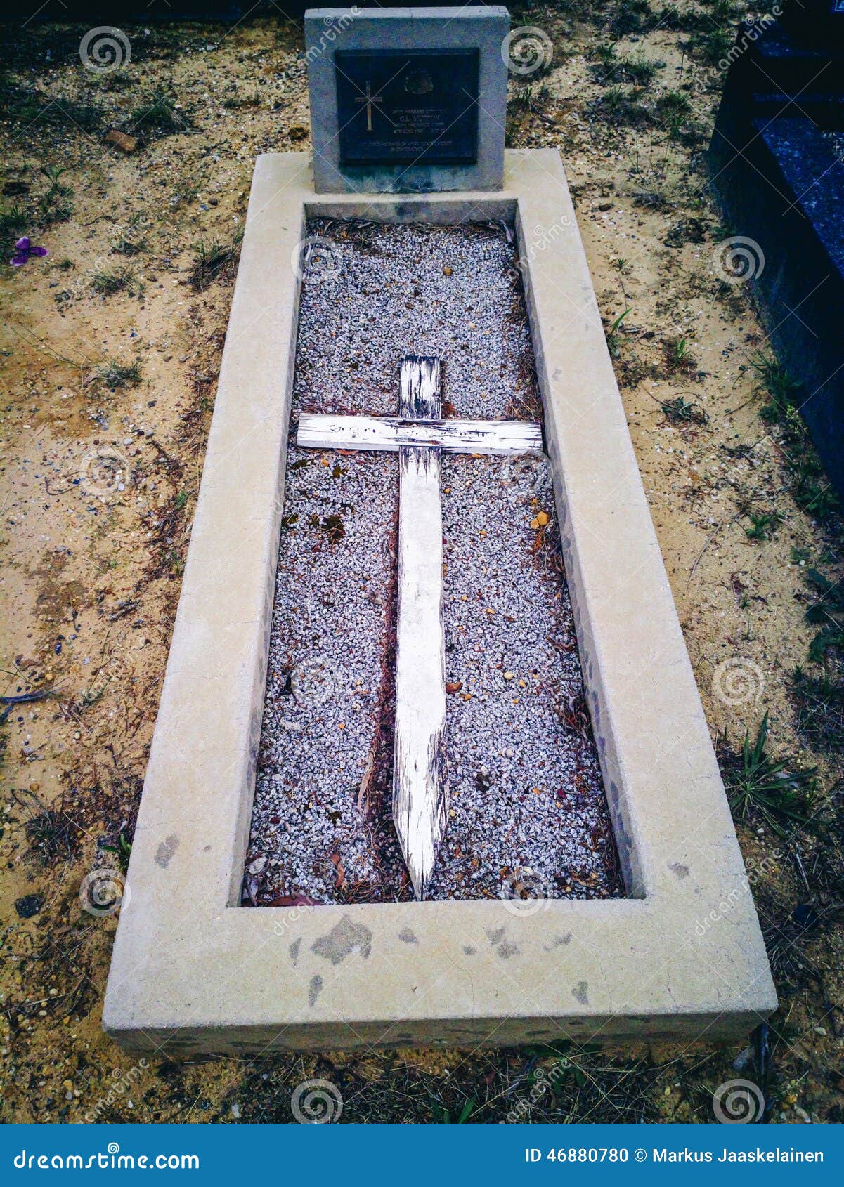 Grave with cross stock photo. Image of nameless, worn - 46880780